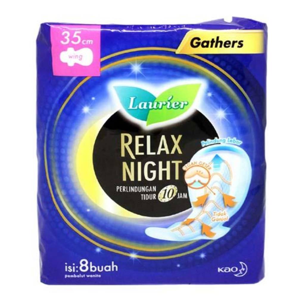 Laurier Relax Night Sanitary Napkin with Gathers (35cm, Wing) | NTUC ...