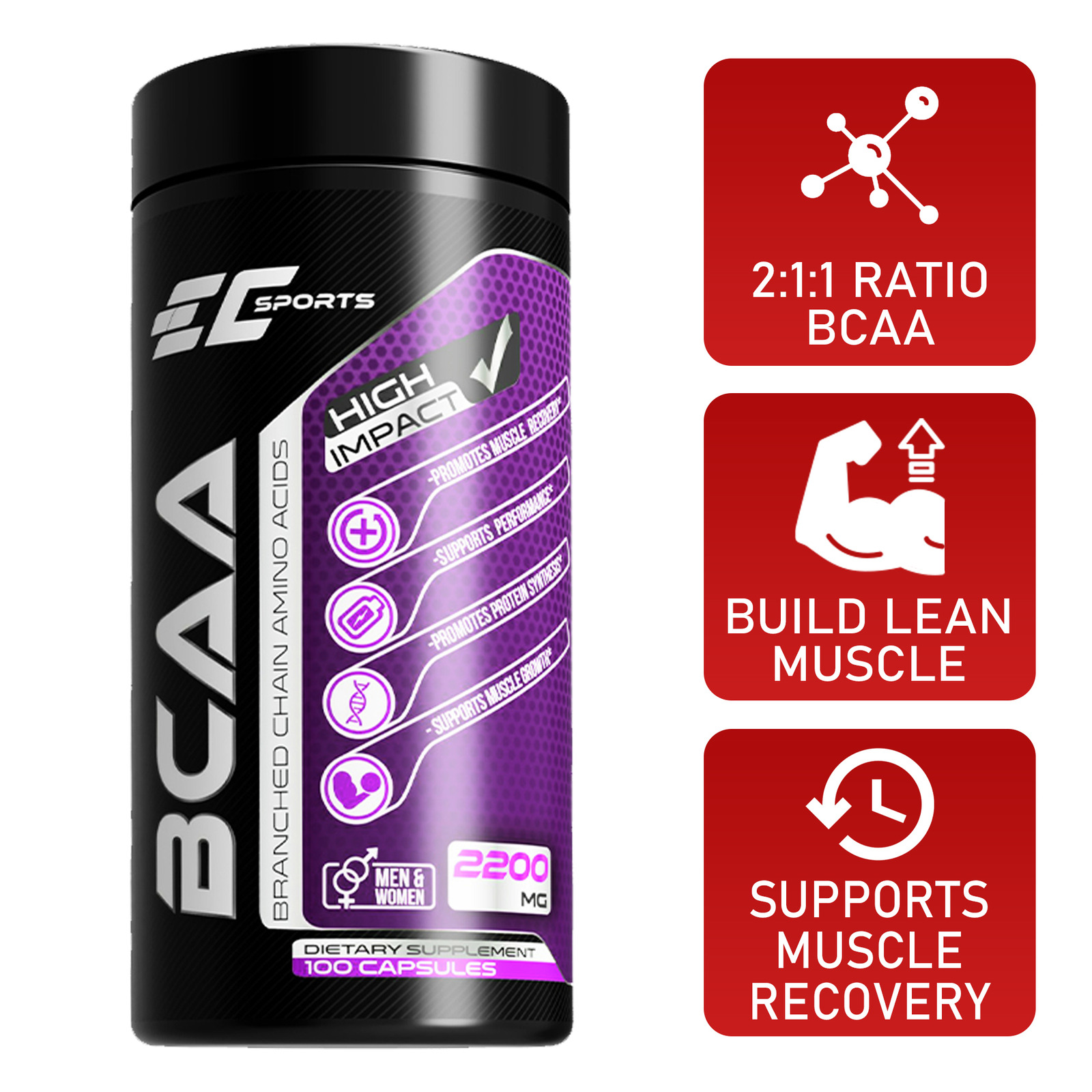 EC Sports BCAA Capsules Branched Chain Amino Acid Muscle | NTUC FairPrice