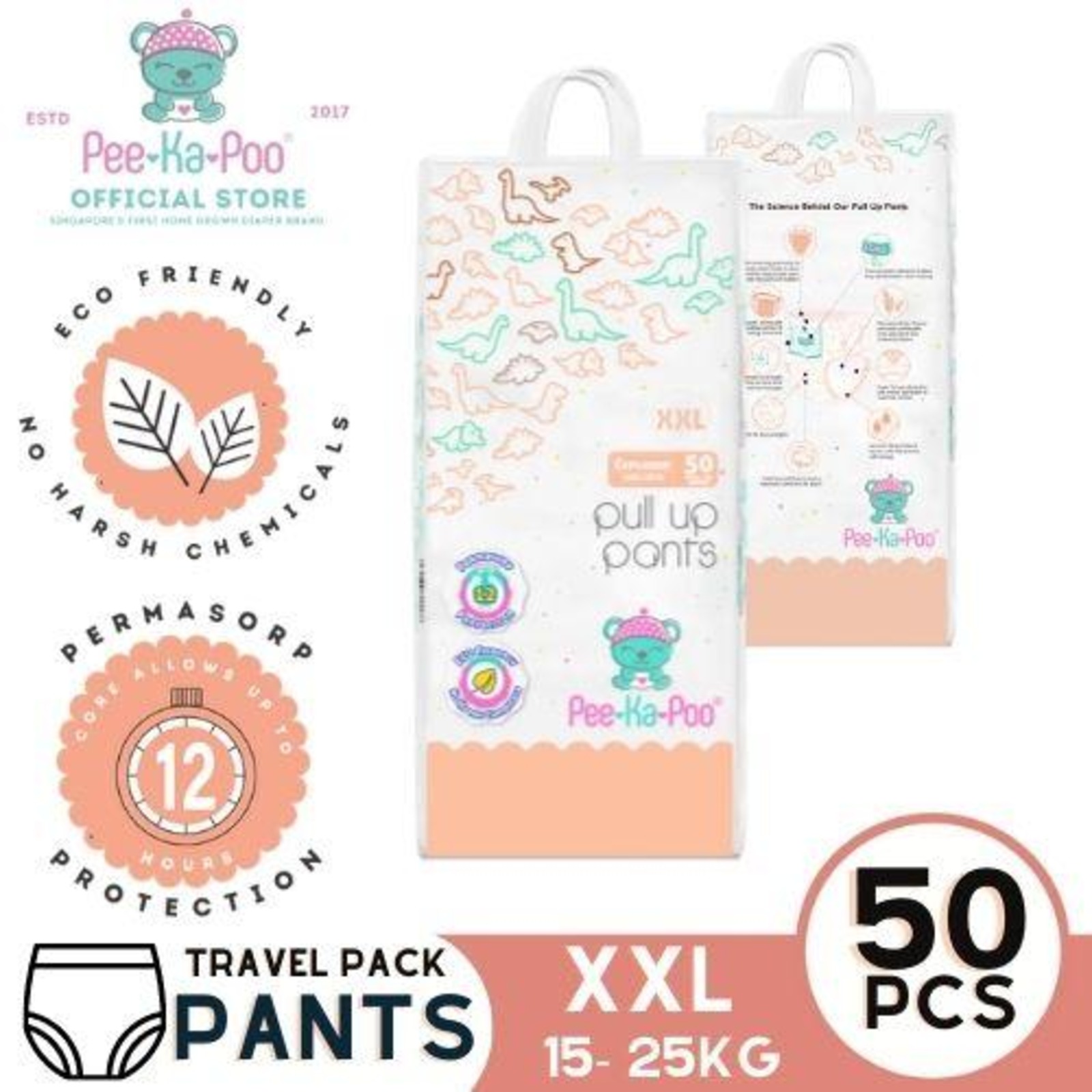 Pee-Ka-Poo 1 Pack x 50 Pcs XXL Pull-up Pants Diapers | NTUC FairPrice