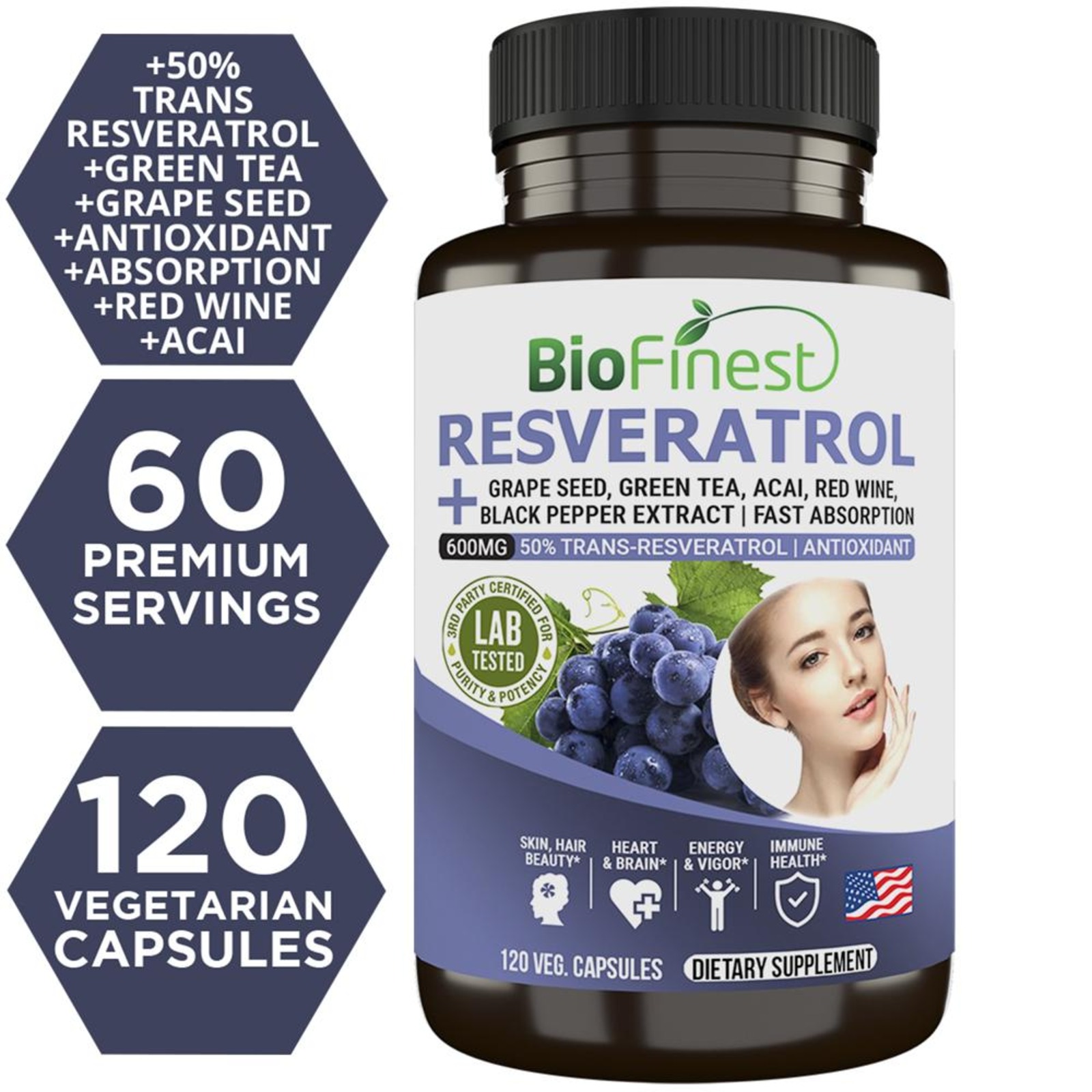 Biofinest Resveratrol 1200mg Supplement Anti Aging Skin Beaut | NTUC ...