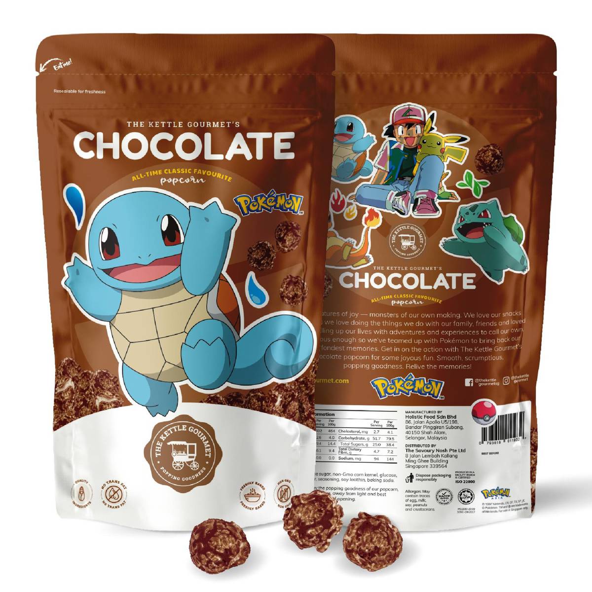 The Kettle Gourmet Pokemon Squirtle Chocolate Popcorn | NTUC FairPrice