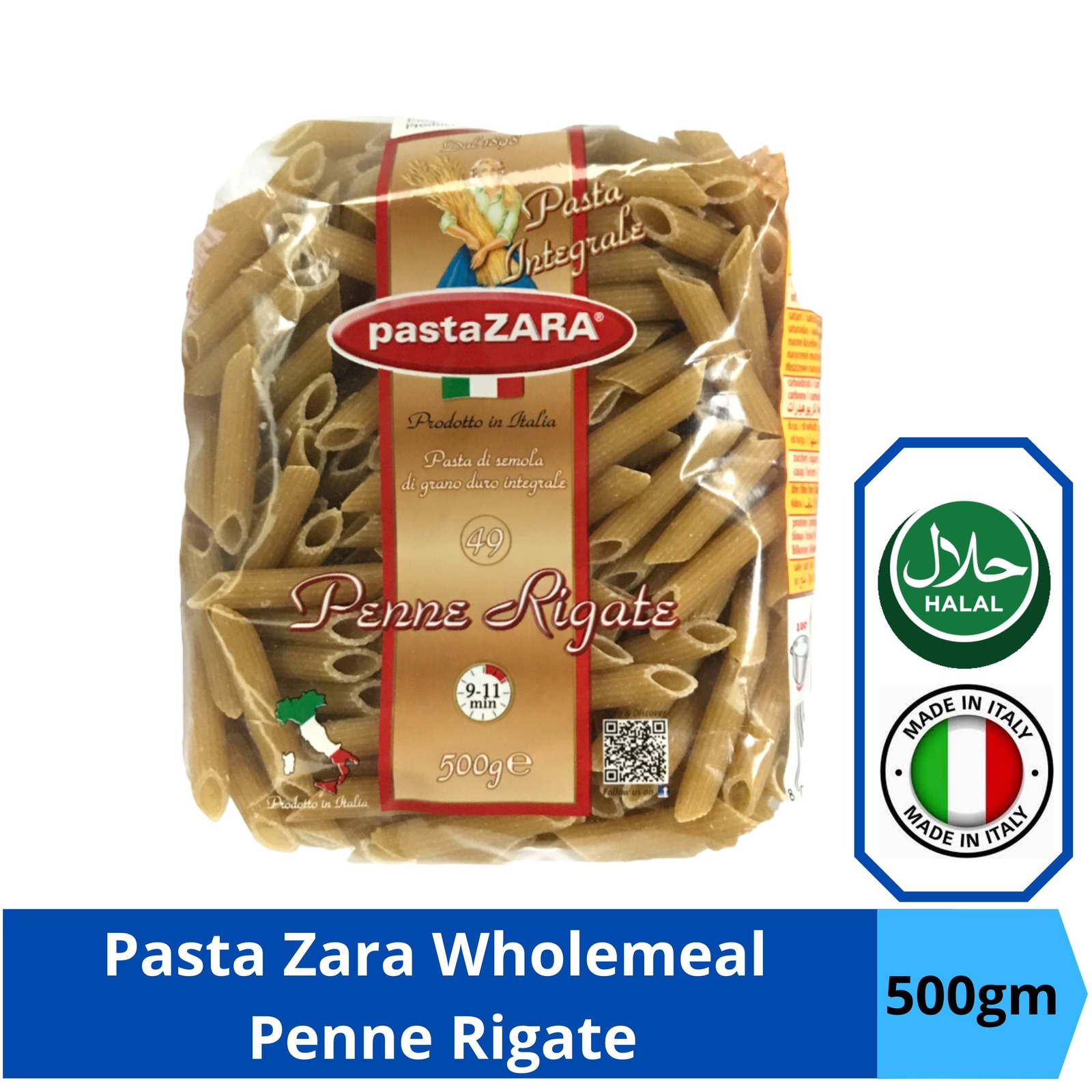 Pasta Zara Wholemeal Penne Rigate Pasta | NTUC FairPrice