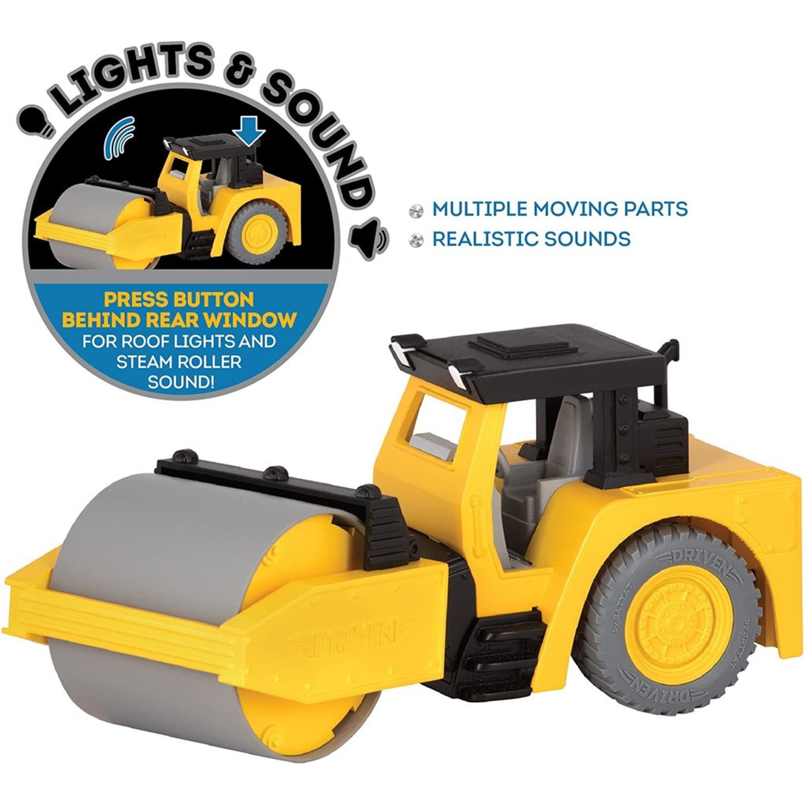 Driven By Battat Micro Series Yellow Road Steam Roller | NTUC FairPrice