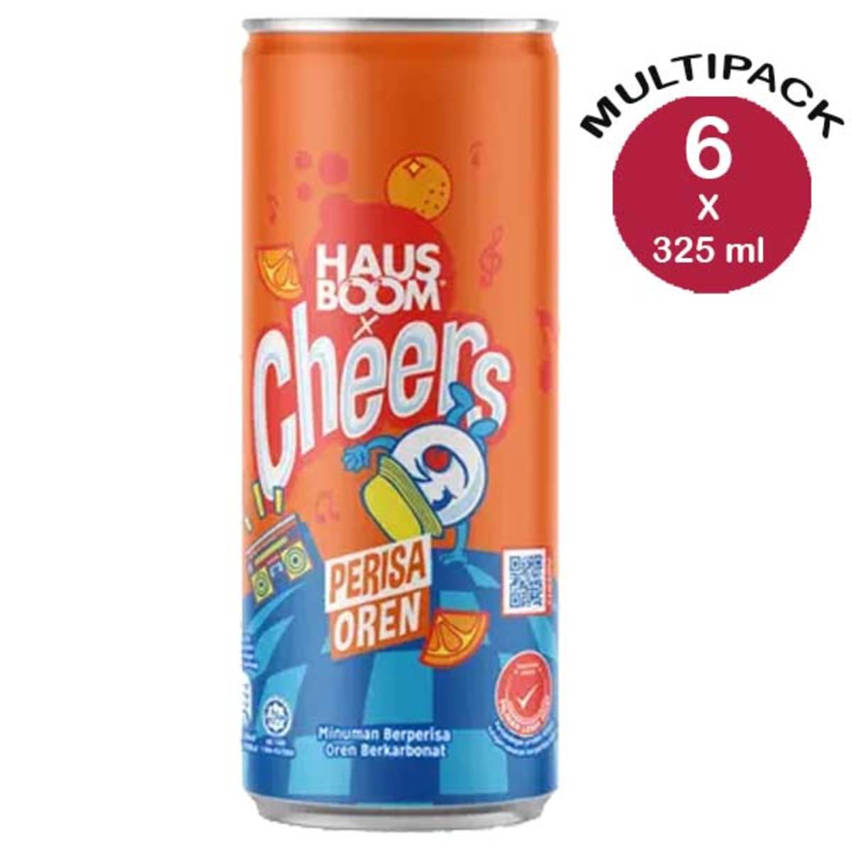 Cheers Can Drink - Orange Flavour & Bubbles (325ml x 6) | NTUC FairPrice
