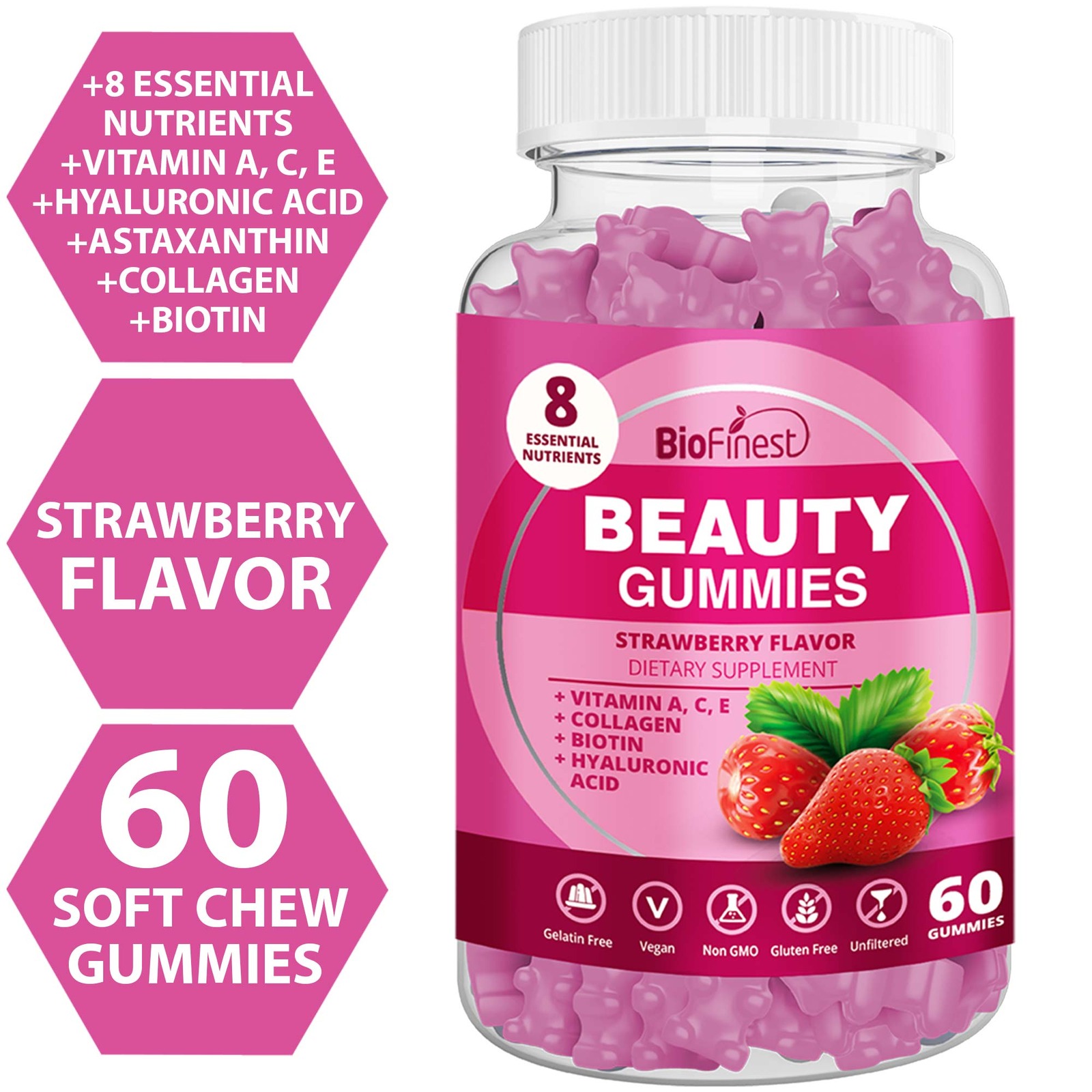 Biofinest Beauty Gummy Vitamin A C Collagen Biotin Supplement | NTUC ...