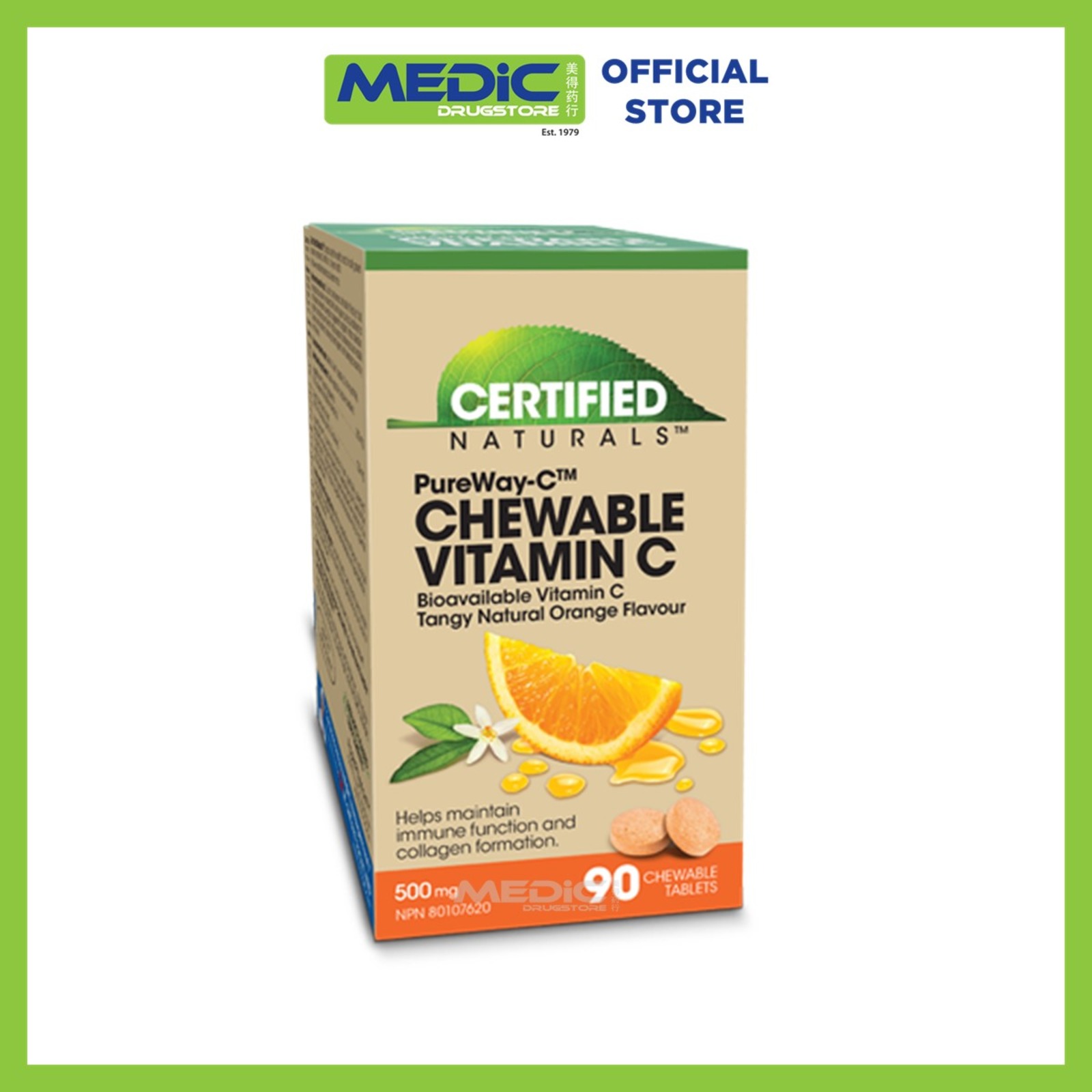 Certified Naturals Pureway-C Chewable Vitamin C 500mg | NTUC FairPrice