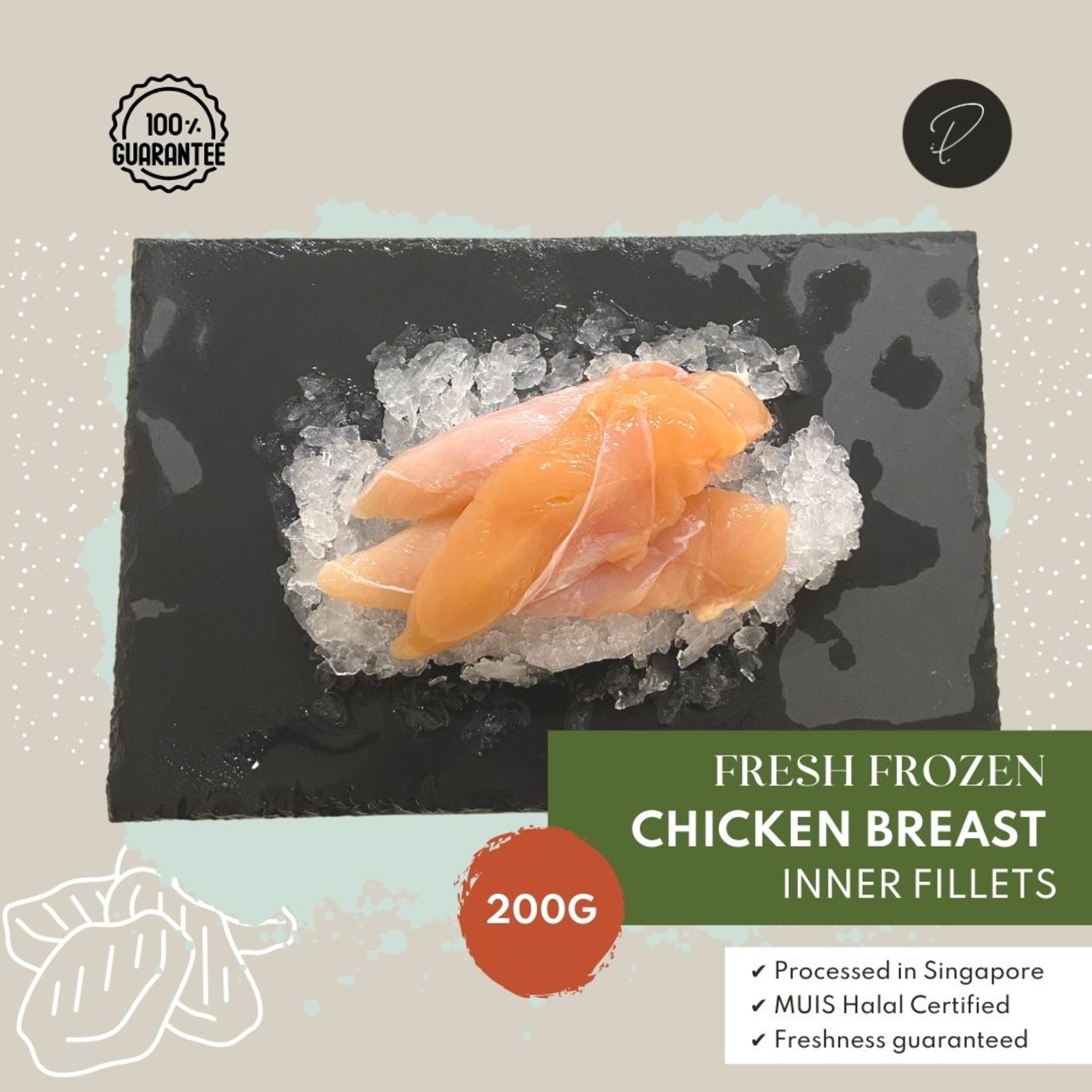 Punched Foods Fresh Frozen Chicken Breast Inner Fillet | NTUC FairPrice