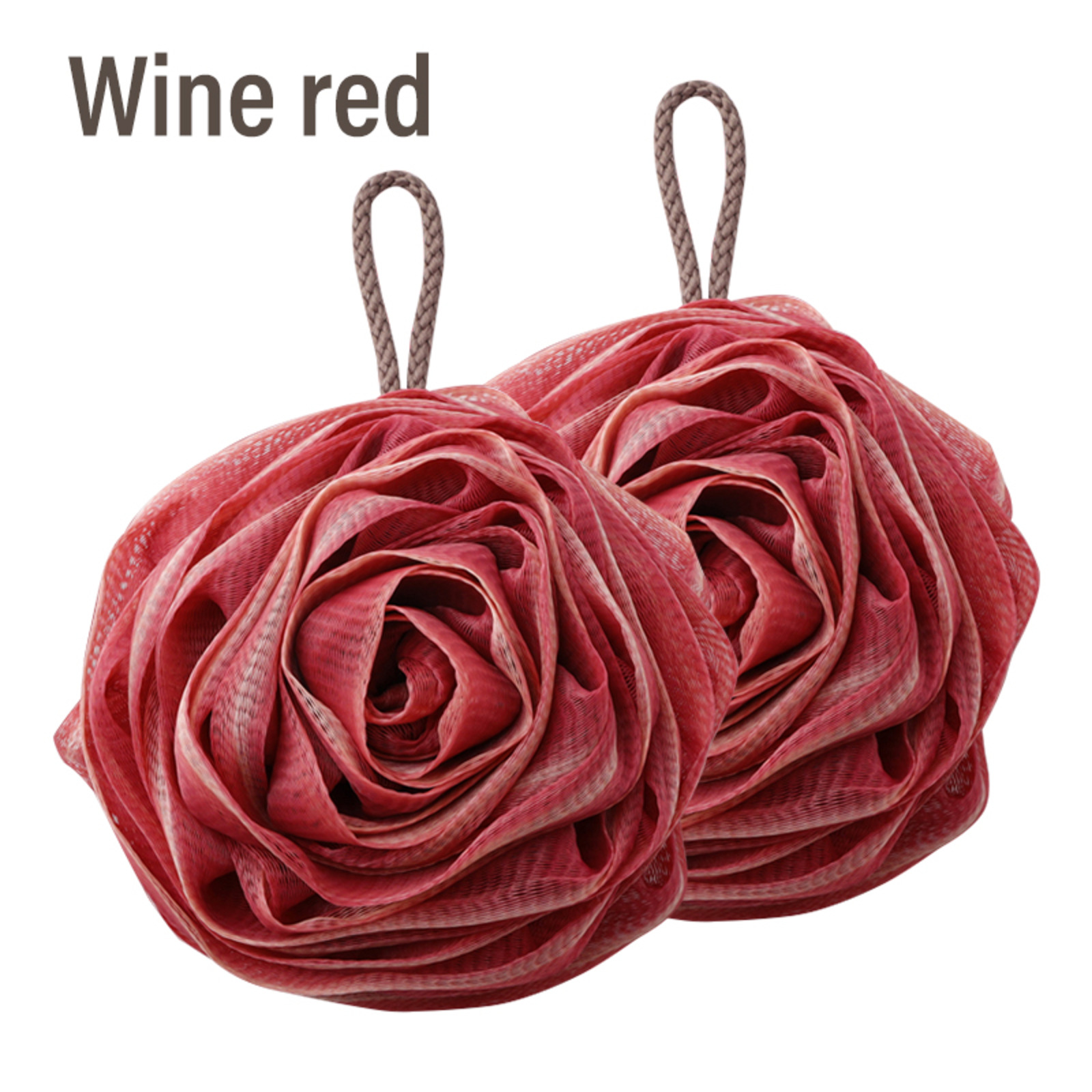 Sweet Home Rose Shape Shower Sponge - Wine Red | NTUC FairPrice