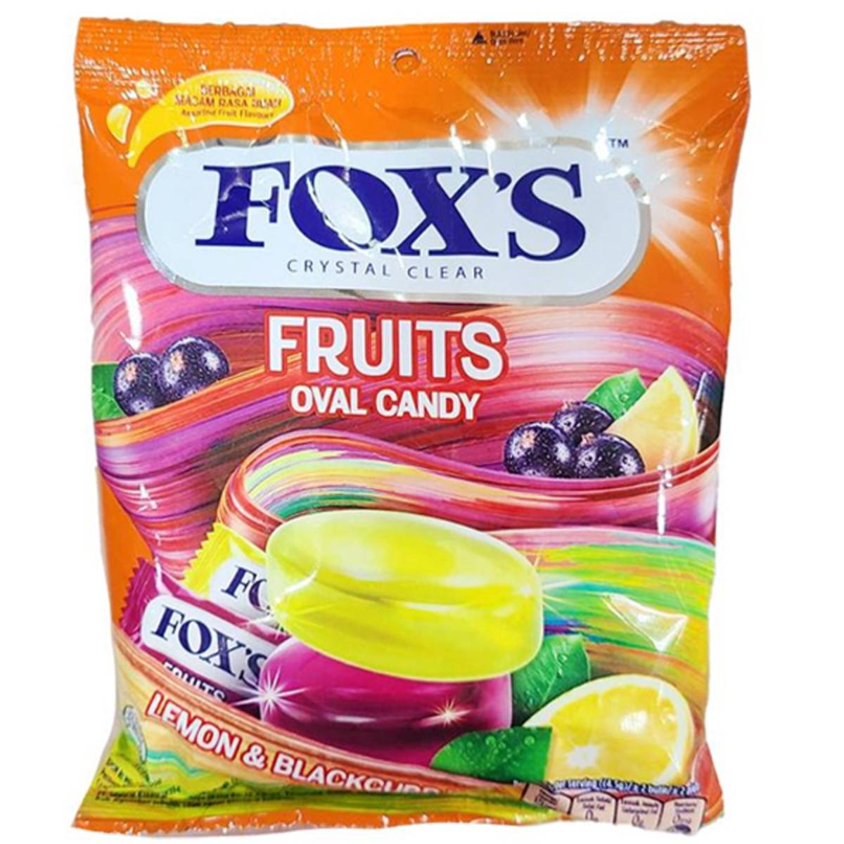 Fox's Crystal Clear Oval Candy Lemon & Blackcurrant | NTUC FairPrice