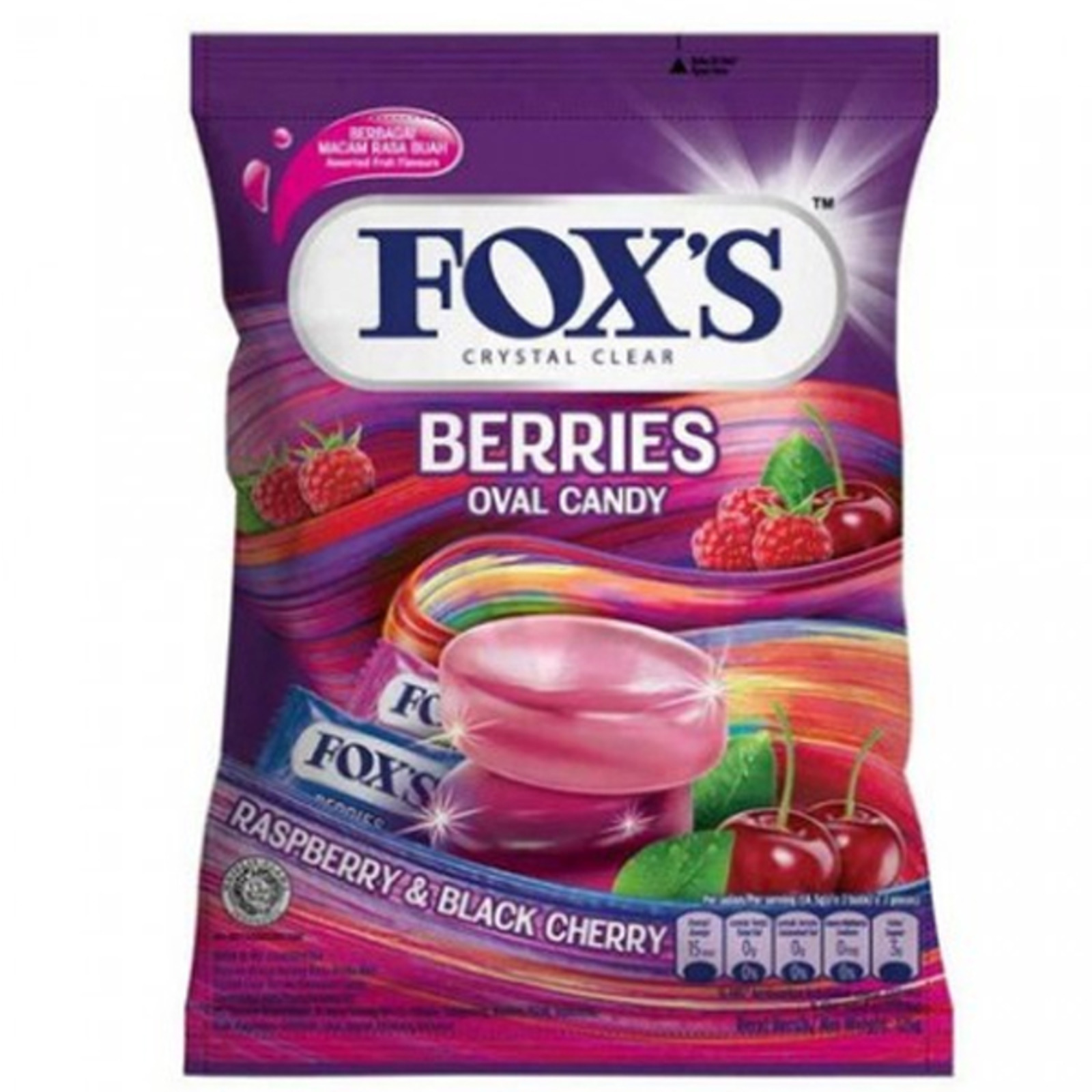 Fox's Crystal Clear Oval Candy Raspberry & BlackCherry | NTUC FairPrice