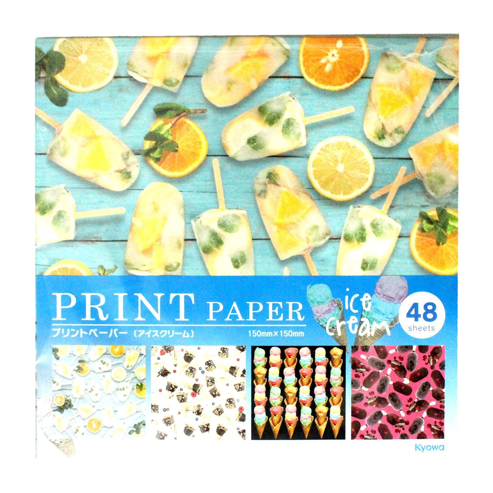 Kyowa 4 Design Origami/Printed Paper (Ice Cream) 15X15Cm | NTUC FairPrice