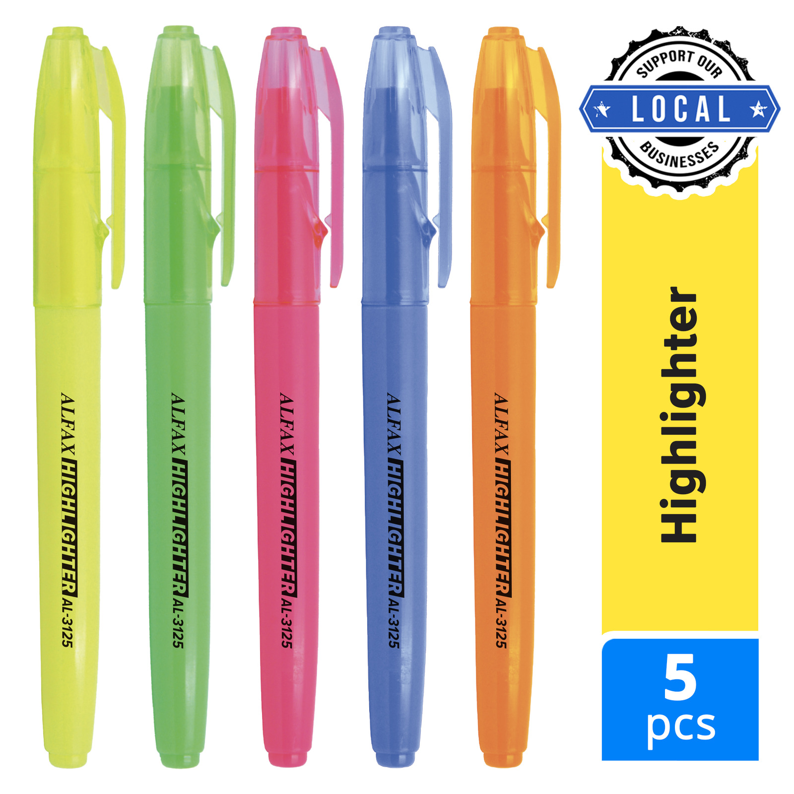 Alfax AL31254 Slim Highlighter Mix 5Colours | NTUC FairPrice
