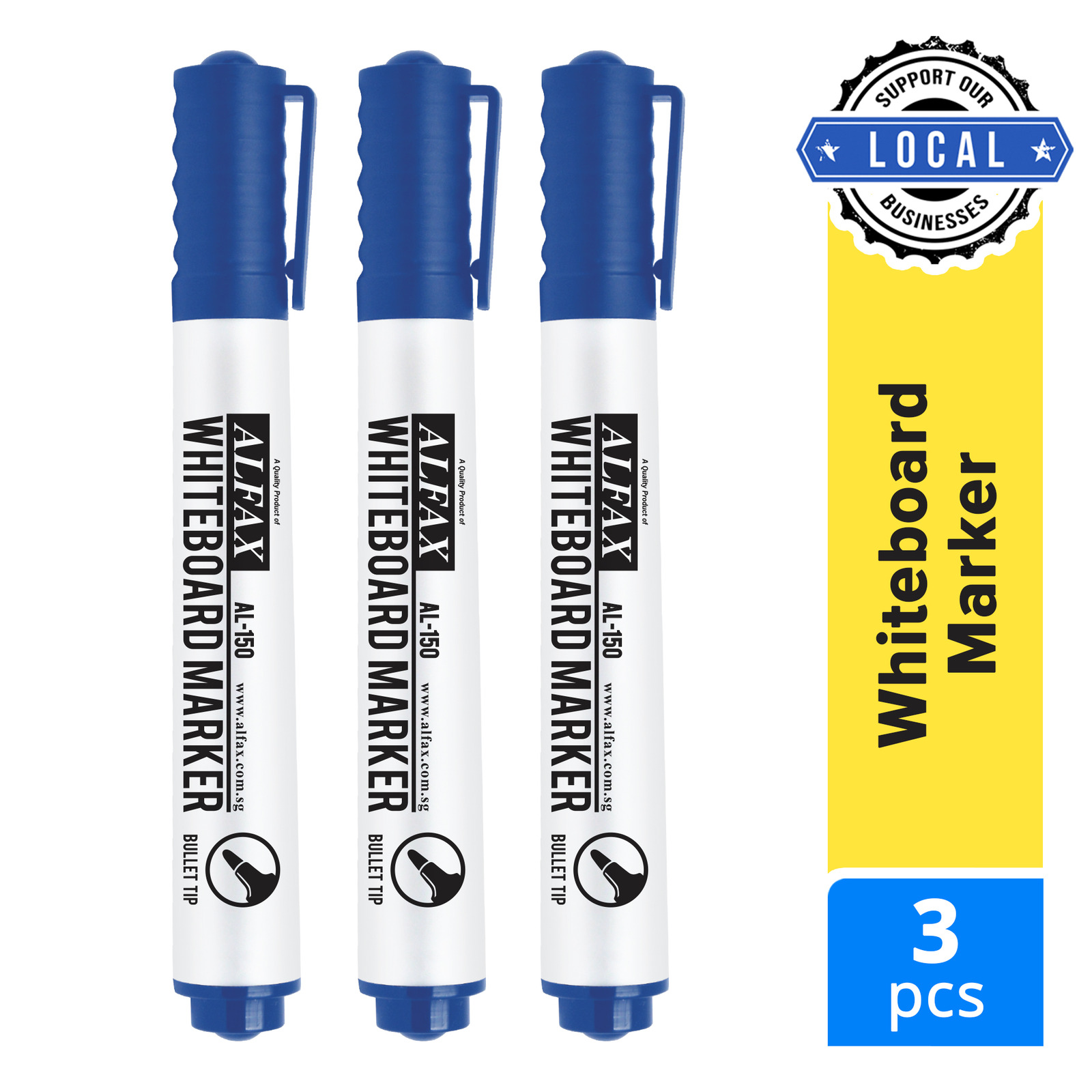 Alfax AL150 Whiteboard Marker Bullet Tip Blue | NTUC FairPrice