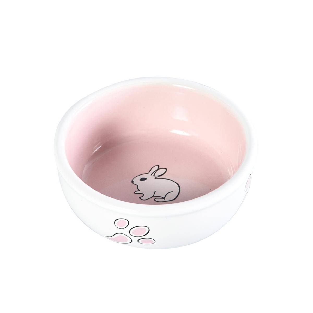 Trustie Small Animal Feeding Bowl-Round(Pink/White) | NTUC FairPrice