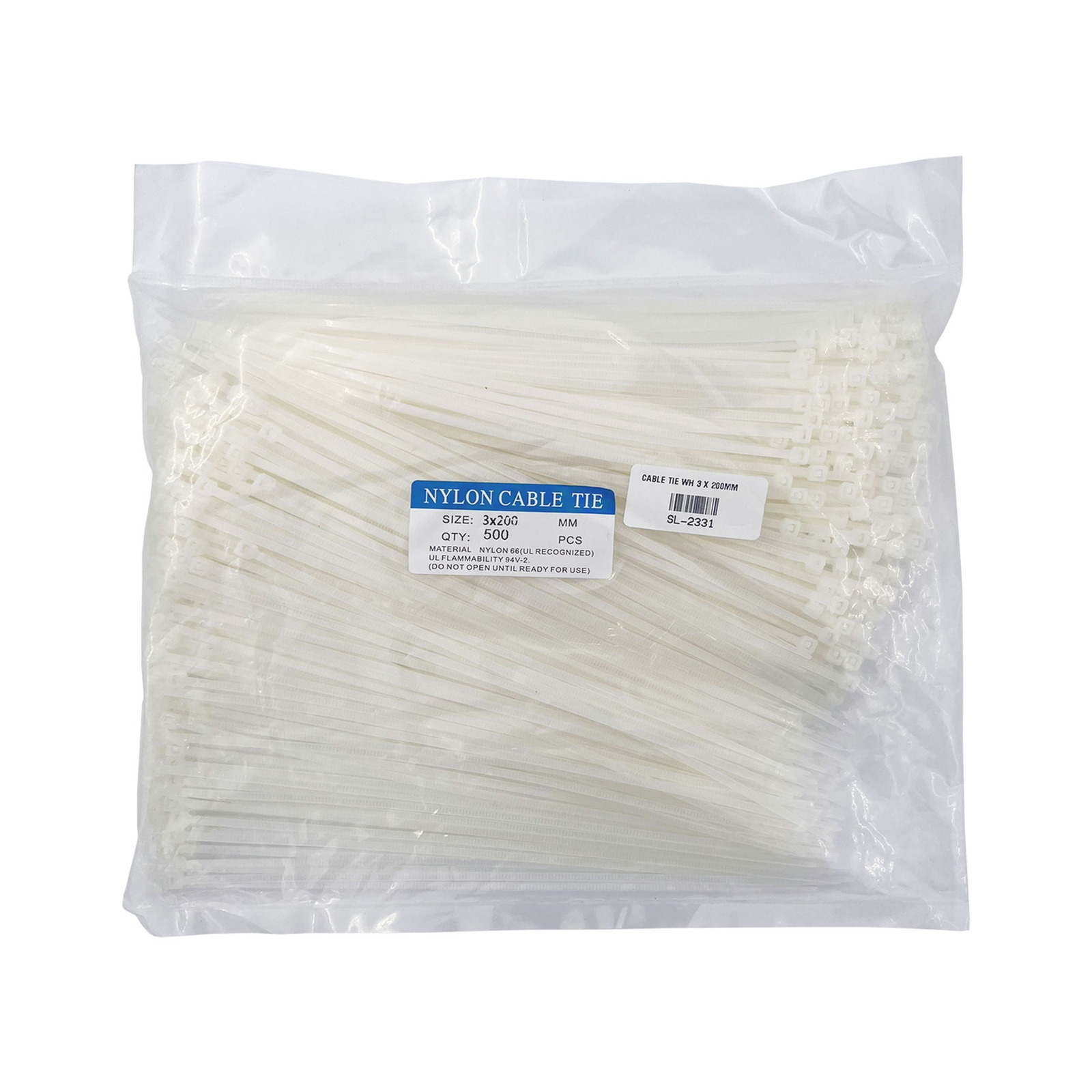 Steve & Leif Nylon Cable Tie 3x200mm (500Pcs)(White) | NTUC FairPrice