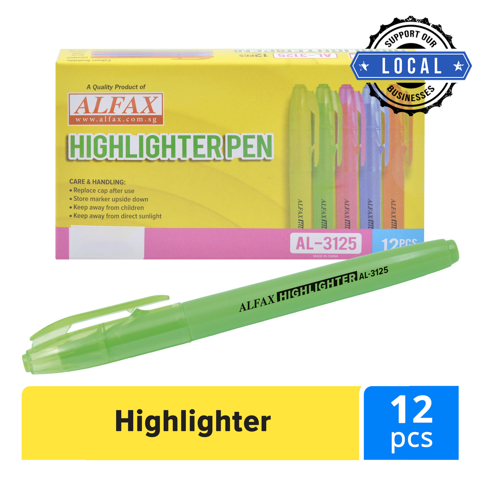 Alfax AL3125 Slim Highlighter Green | NTUC FairPrice