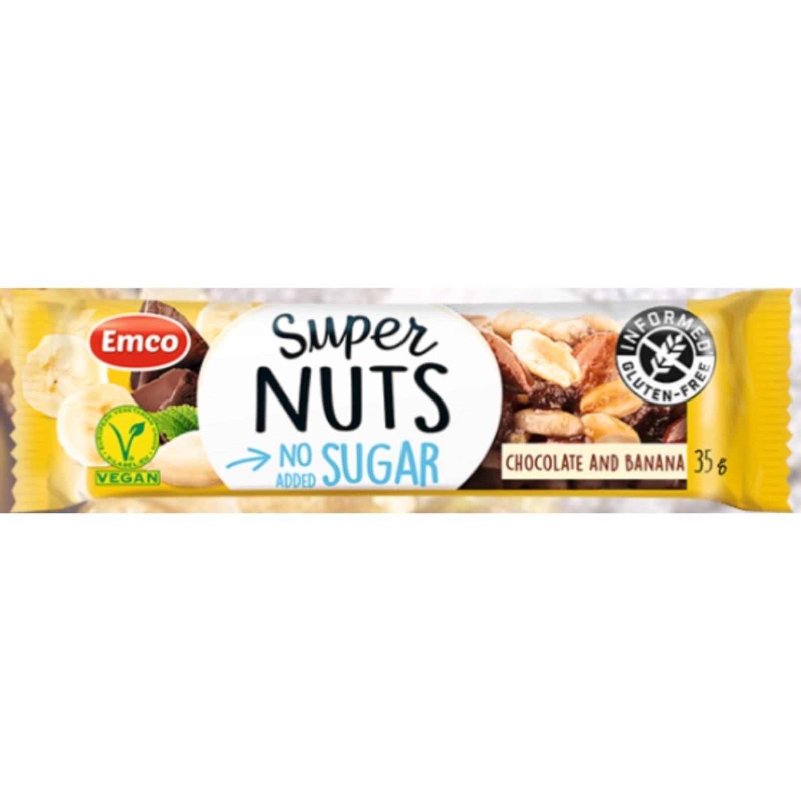 Emco Gluten-Free No Sugar Super Nut Bar (Chocolate & Banana) | NTUC ...