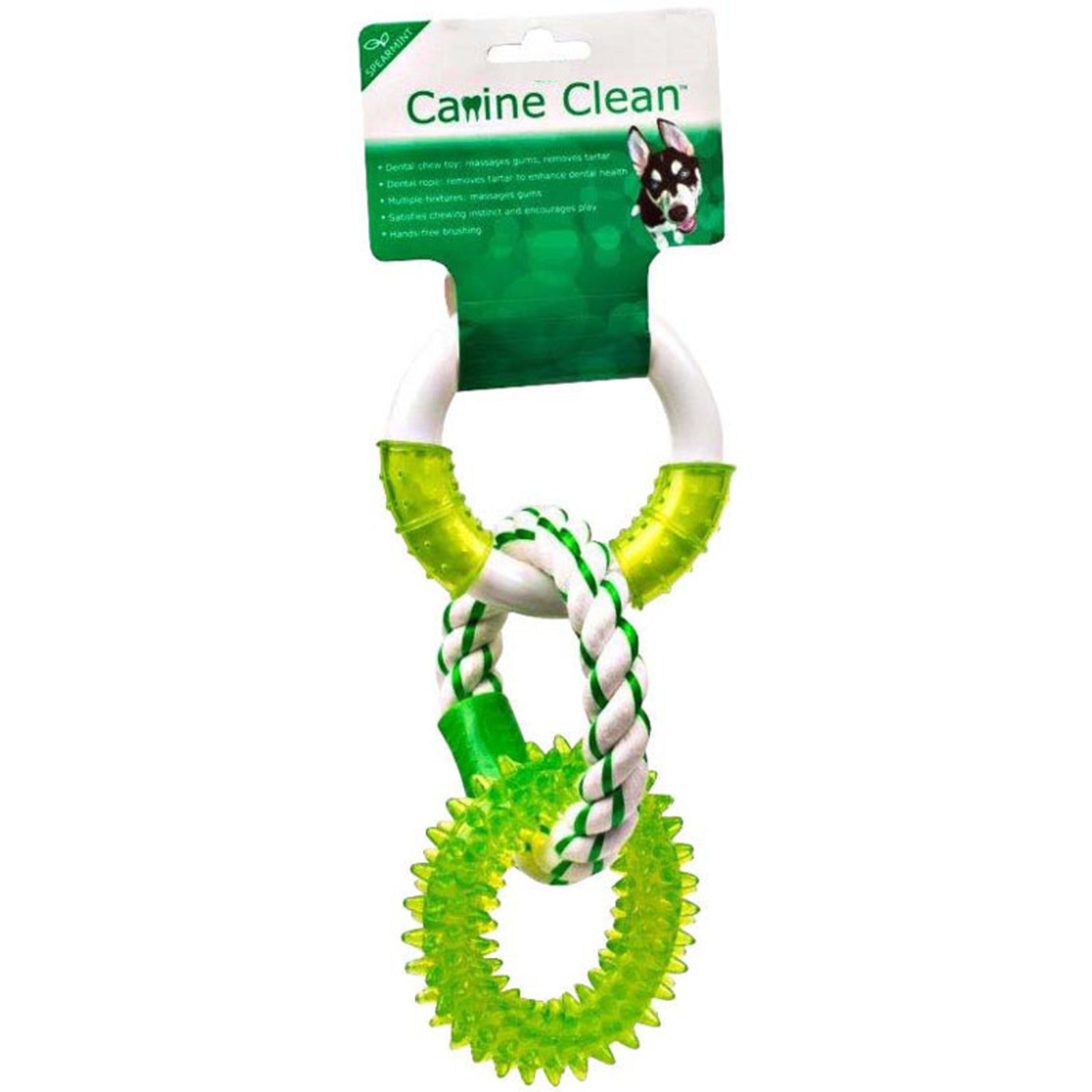 Canine Clean Triple Rings-TPR Spike Rope Nylon (Green) | NTUC FairPrice