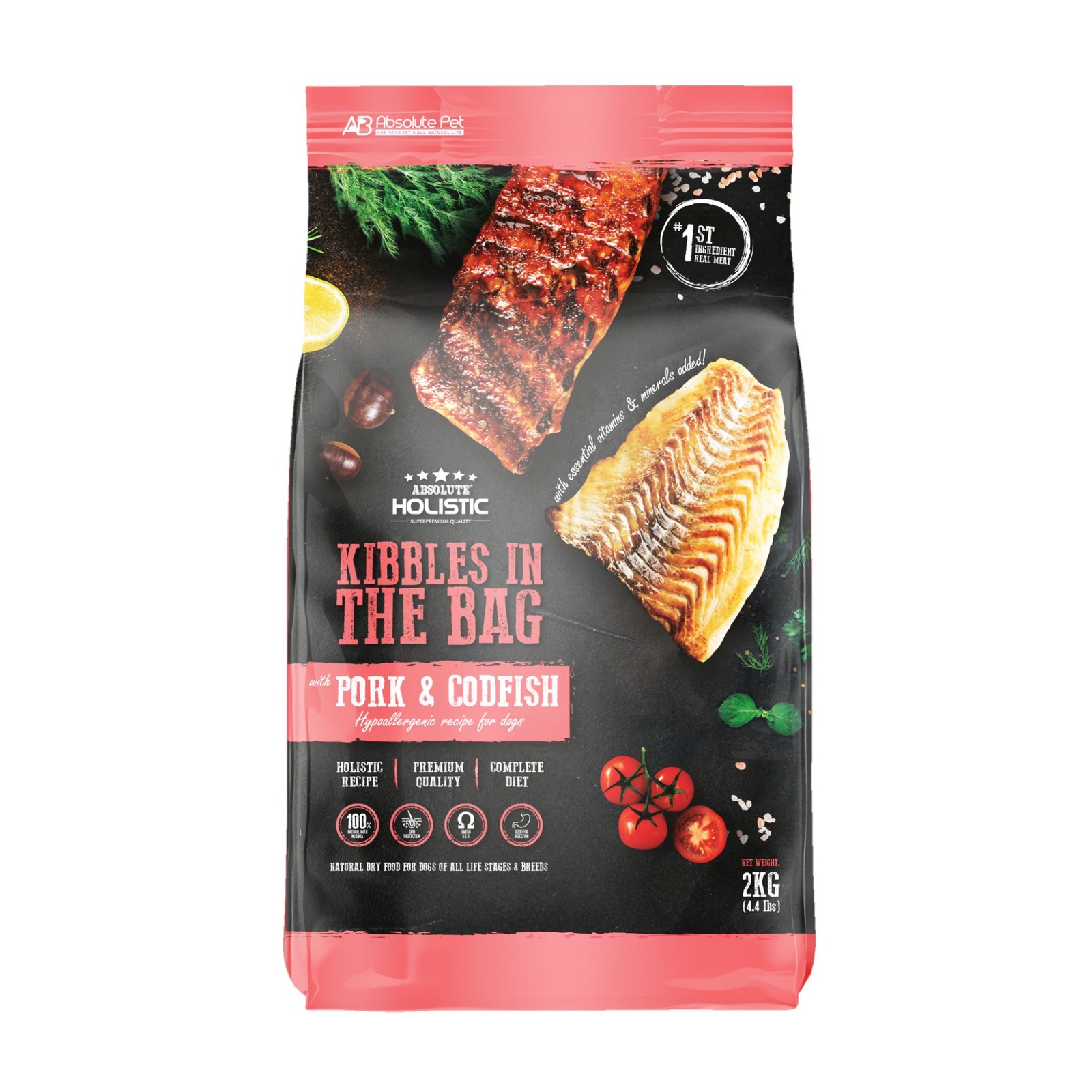 Absolute Holistic Kibbles In The Bag Dry Dog Food-Pork&Codfis | NTUC ...