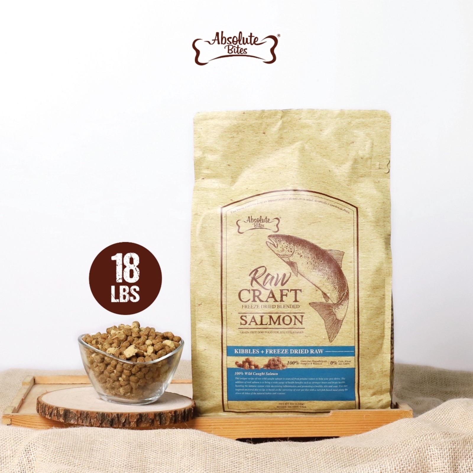 Absolute Bites Raw Craft Freeze Dried Blended Dog Food- Salmo | NTUC ...