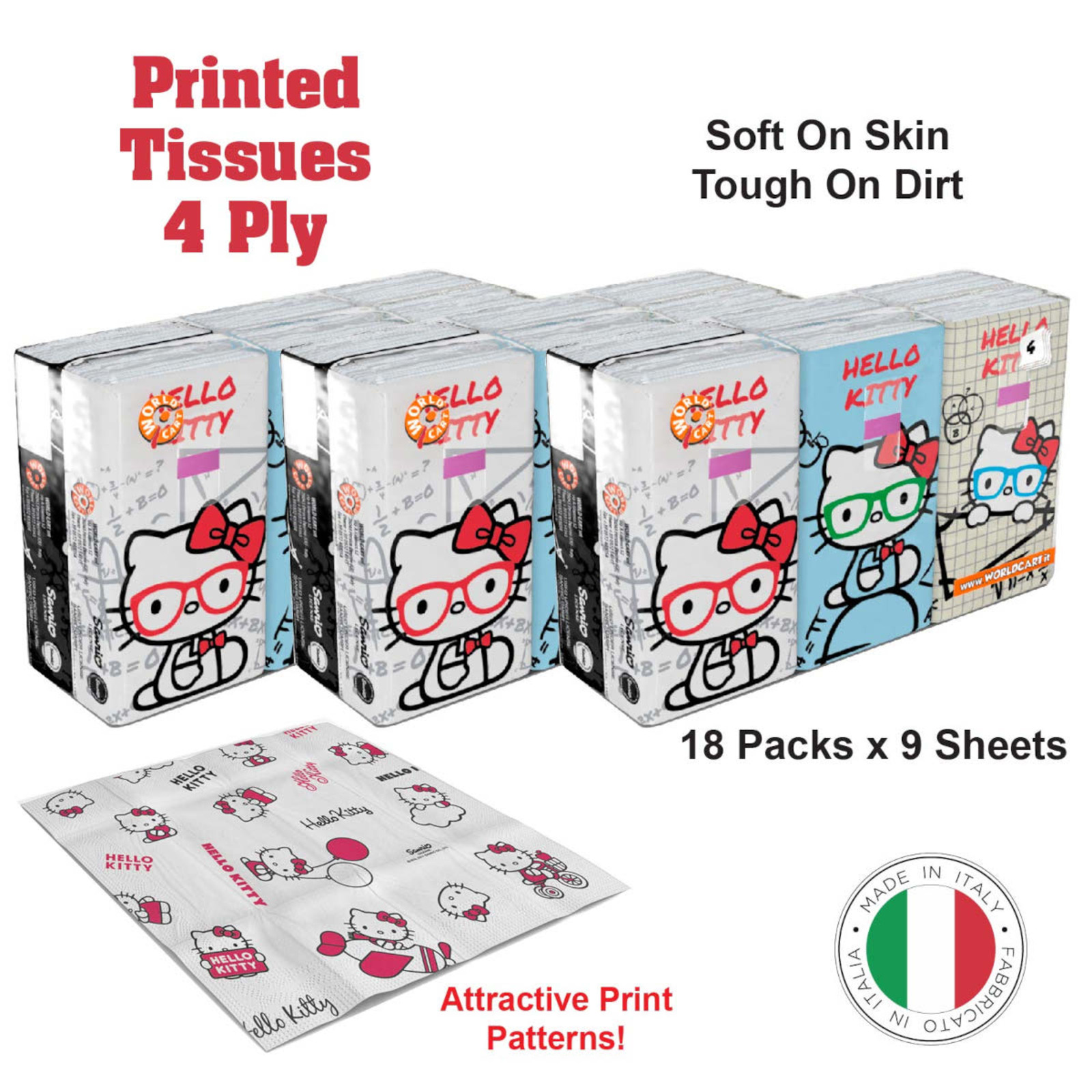 Kartika Hello Kitty Printed Soft Tissue 4 Ply Math | NTUC FairPrice