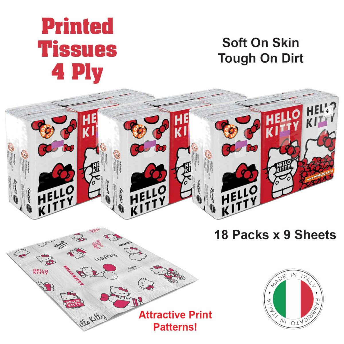 Kartika Hello Kitty Printed Soft Tissue 4 Ply Icon | NTUC FairPrice
