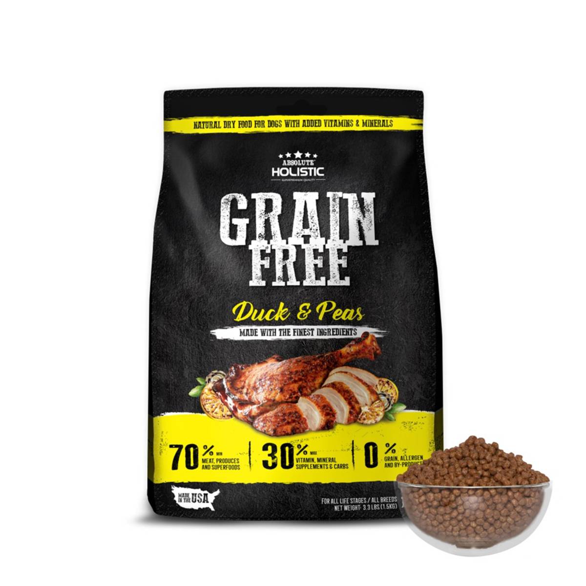 Absolute Holistic Grain Free Dry Dog Food - Duck And Peas | NTUC FairPrice