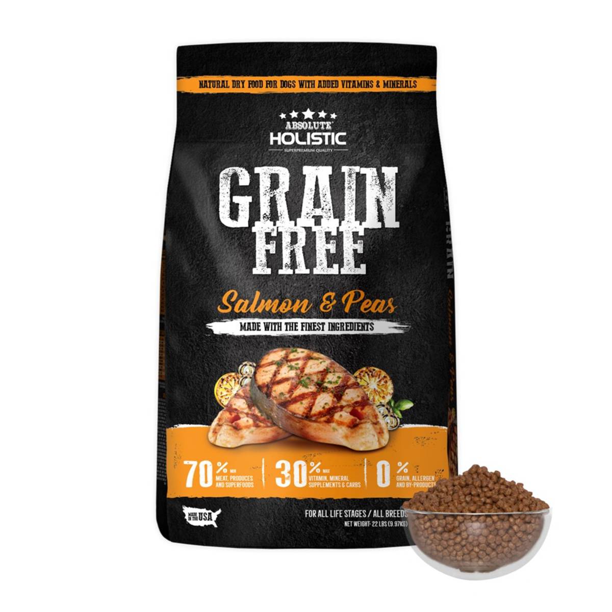 Absolute Holistic Grain Free Dry Dog Food - Salmon And Peas | NTUC ...