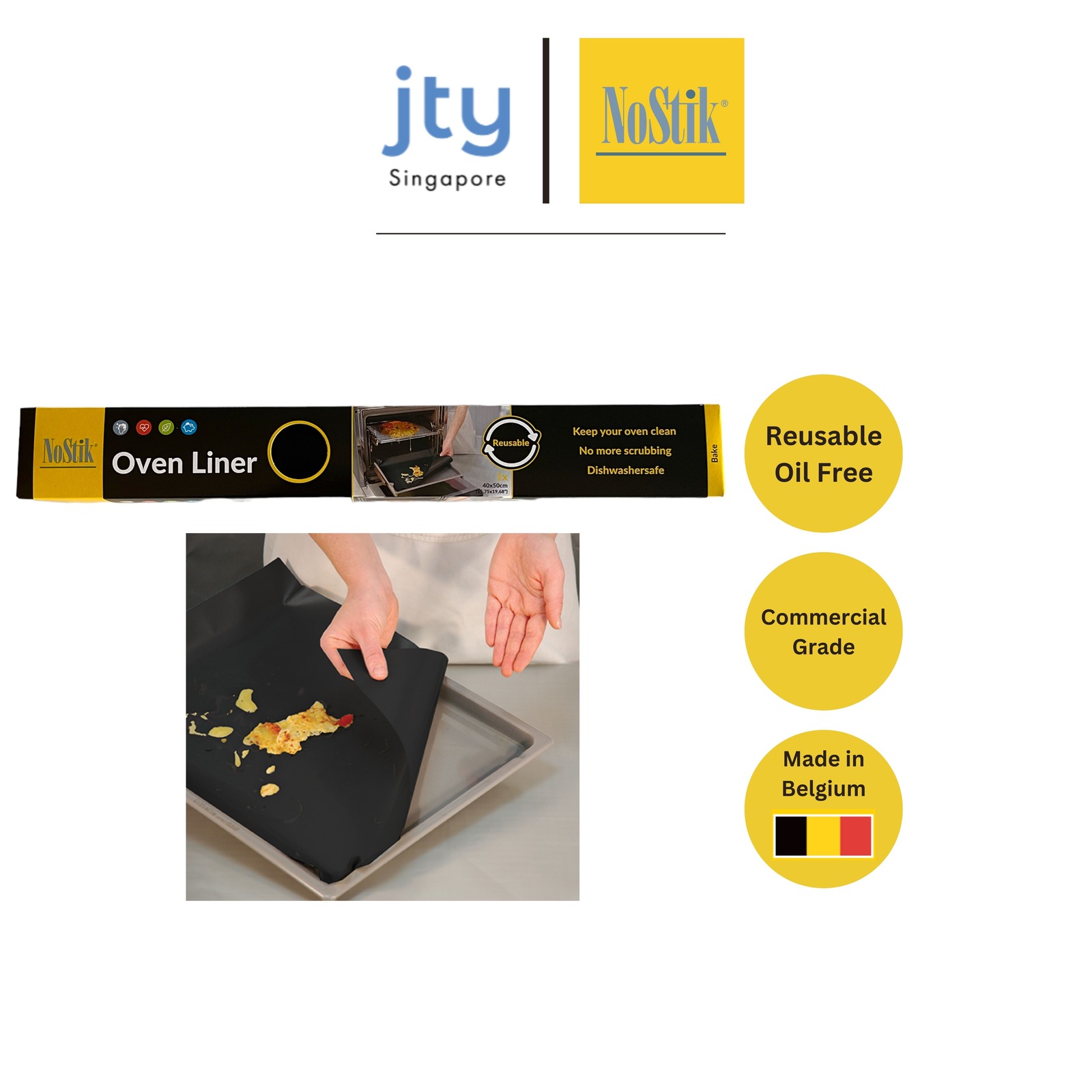 NoStik Reusable Oven Protector Liner Heavy Duty Black Regular | NTUC ...