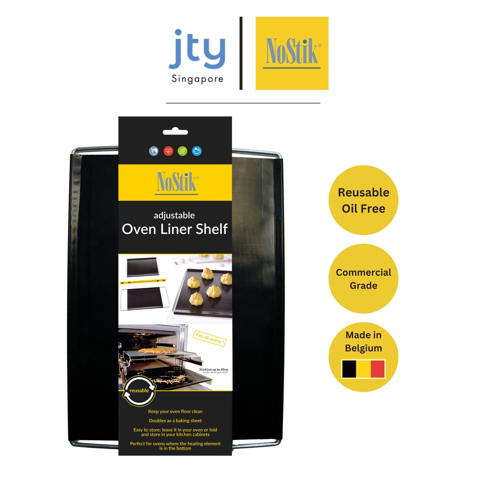 NoStik Reusable Adjustable Oven Liner Shelf | NTUC FairPrice