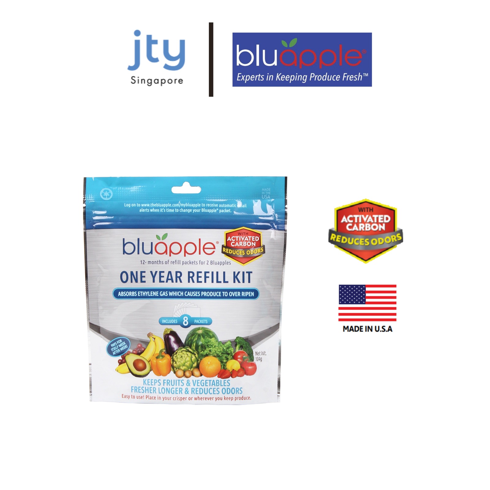 Bluapple Activated Carbon Refill Kit Satchel Refills | NTUC FairPrice