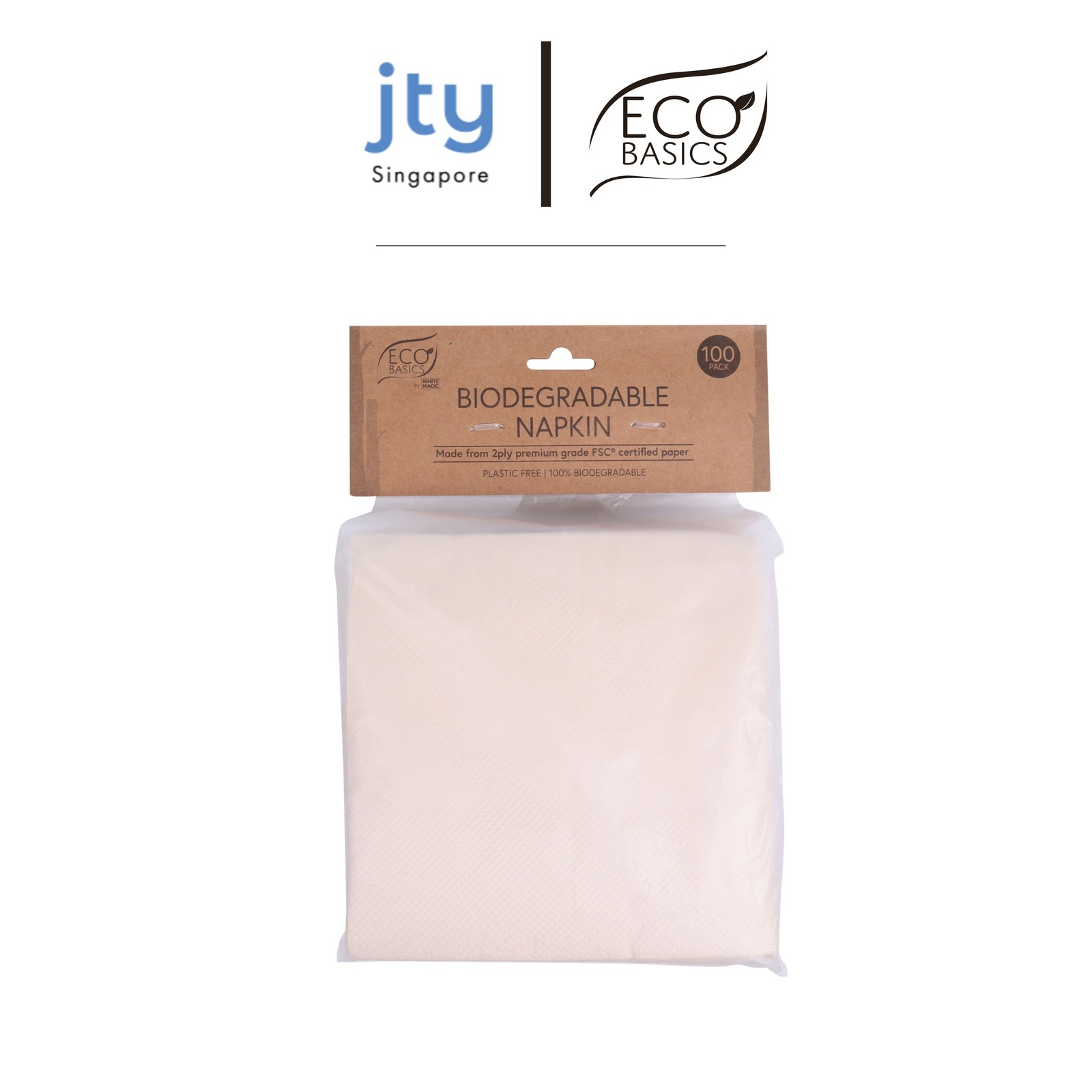 White Magic Eco Basics Biodegradable Plastic Free Napkin | NTUC FairPrice