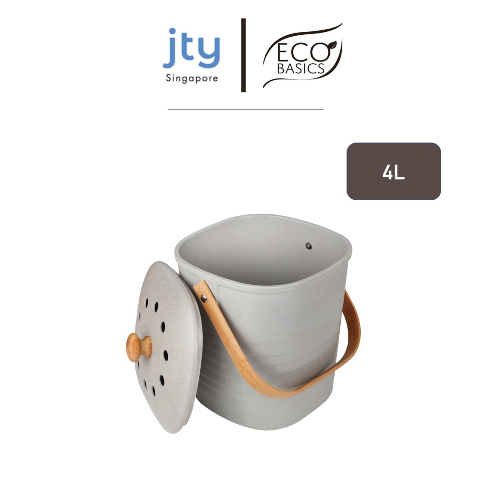 White Magic Eco Basics Compost Kitchen Waste Bin 4L Granite | NTUC ...