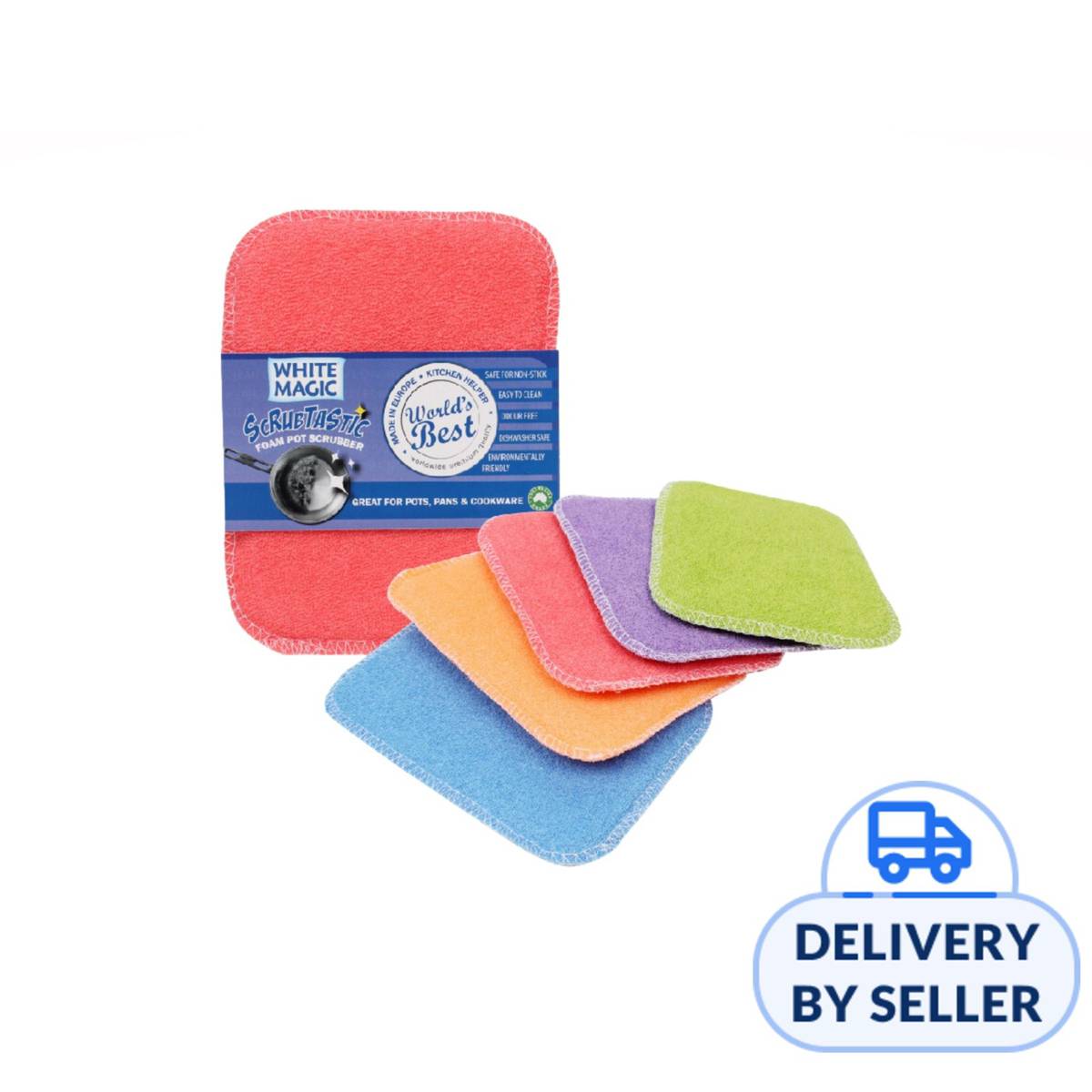 White Magic Scrubtastic Foam Pot Scrubber For Pots & Pans | NTUC FairPrice