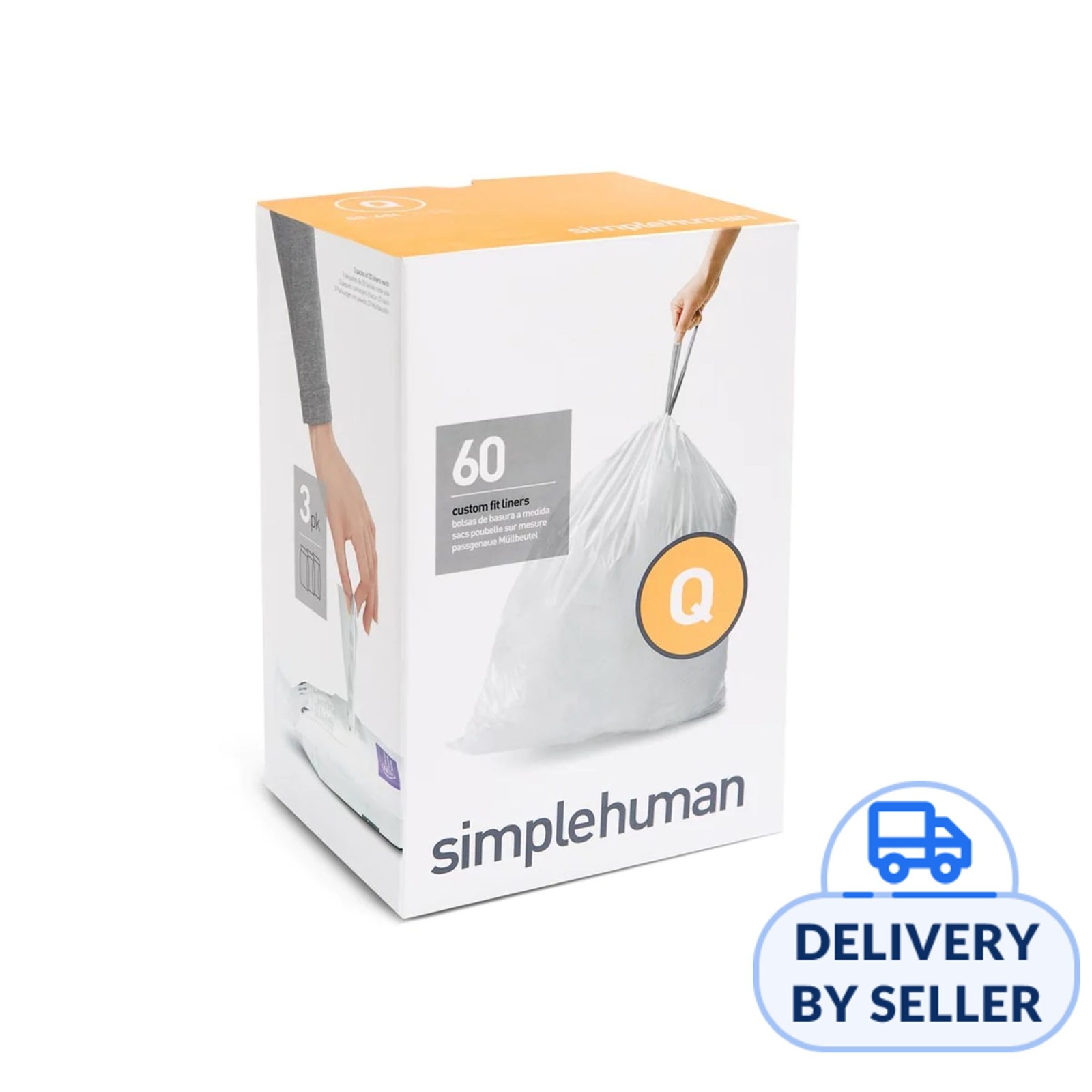 simplehuman Code Q Custom Fit 50-65L Bin Liners (60 Liners) | NTUC FairPrice