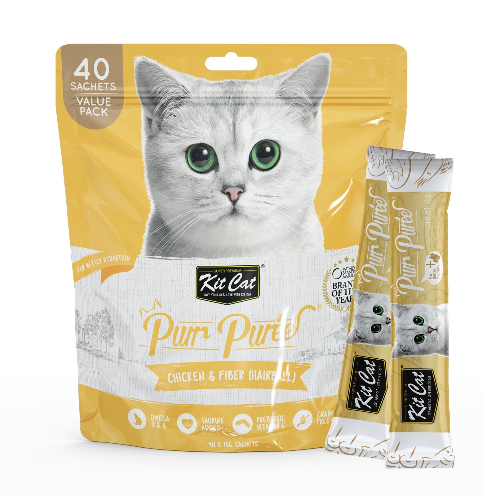 Kit Cat Purr Puree Value Pack - Chicken & Fiber | NTUC FairPrice