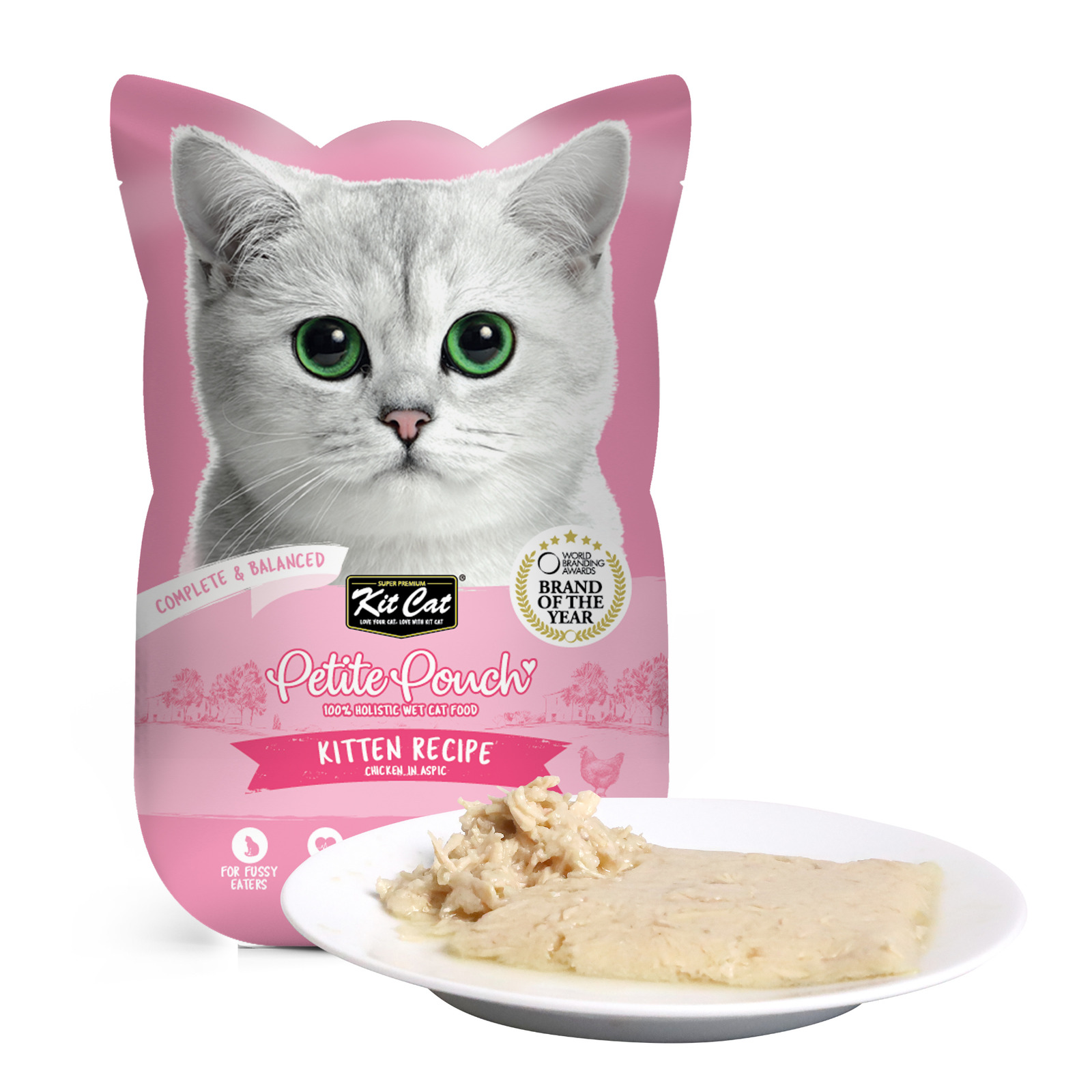 Kit Cat Petite Pouch For Cats - Kitten Chicken in Aspic | NTUC FairPrice