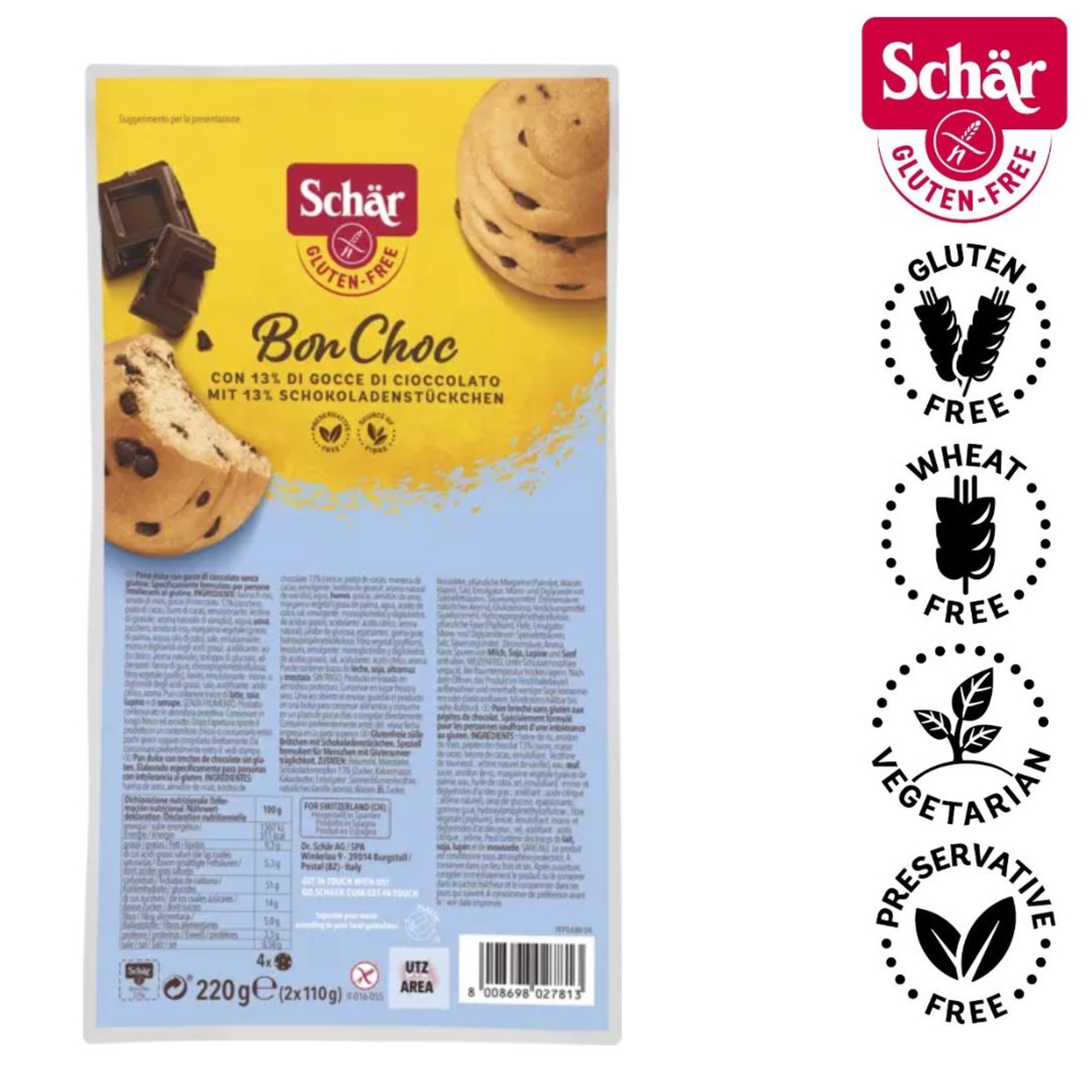 Schar Bon Choc buns with choco chips, Gluten Free | NTUC FairPrice
