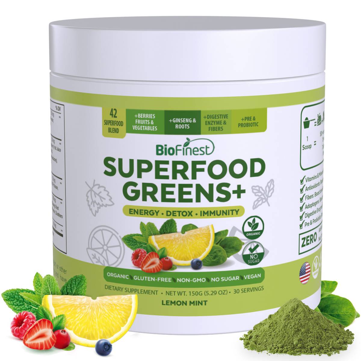 Biofinest Superfood Greens+ Probiotics Enzymes Powder Drink | NTUC ...
