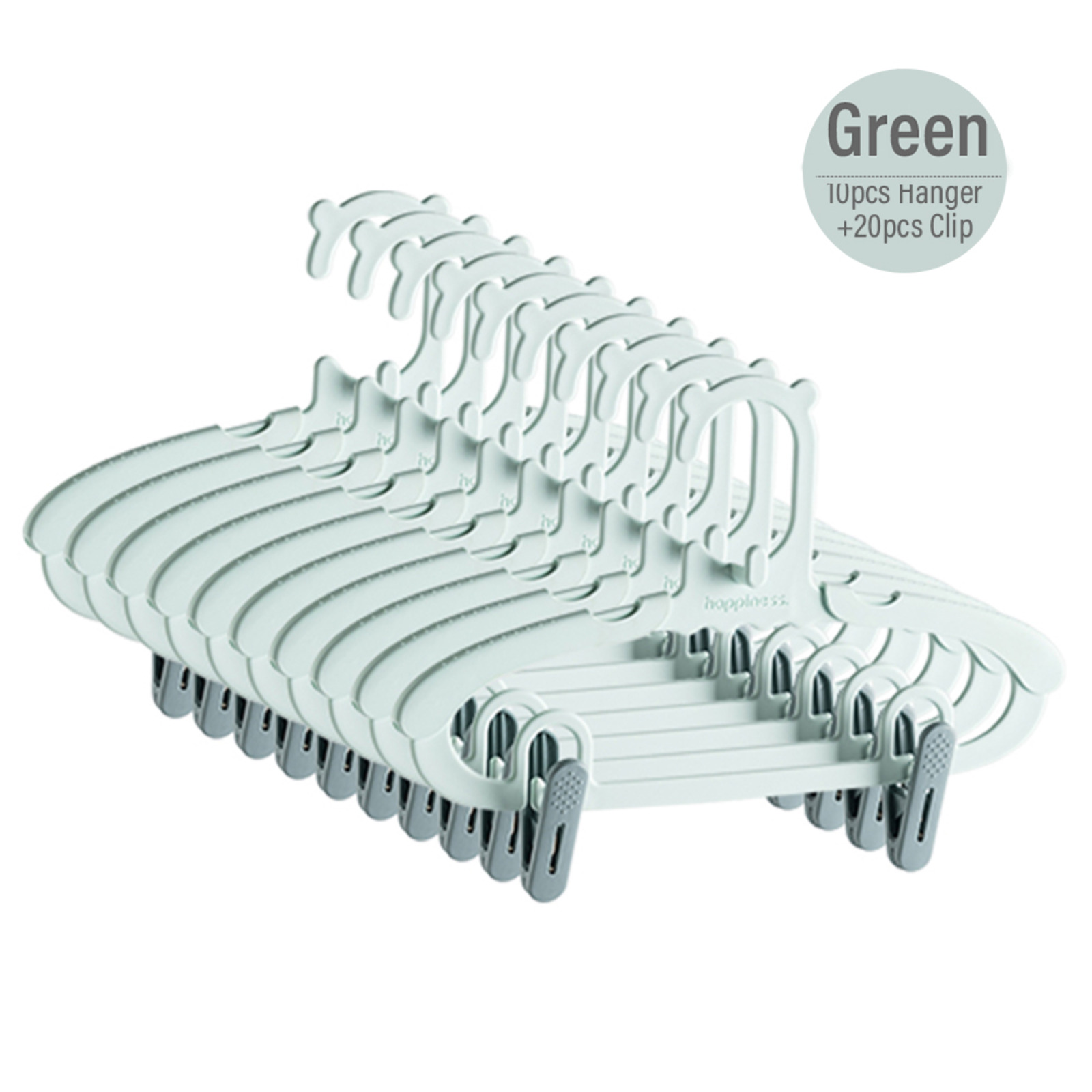 Sweet Home KL010 Kids Stackable Hanger With Clip - Green | NTUC FairPrice