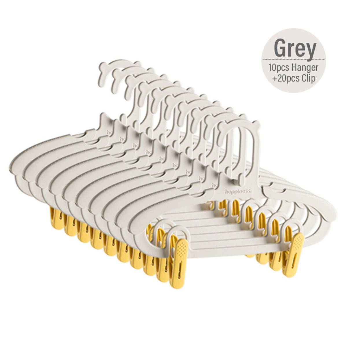 Sweet Home KL010 Kids Stackable Hanger With Clip - Grey | NTUC FairPrice