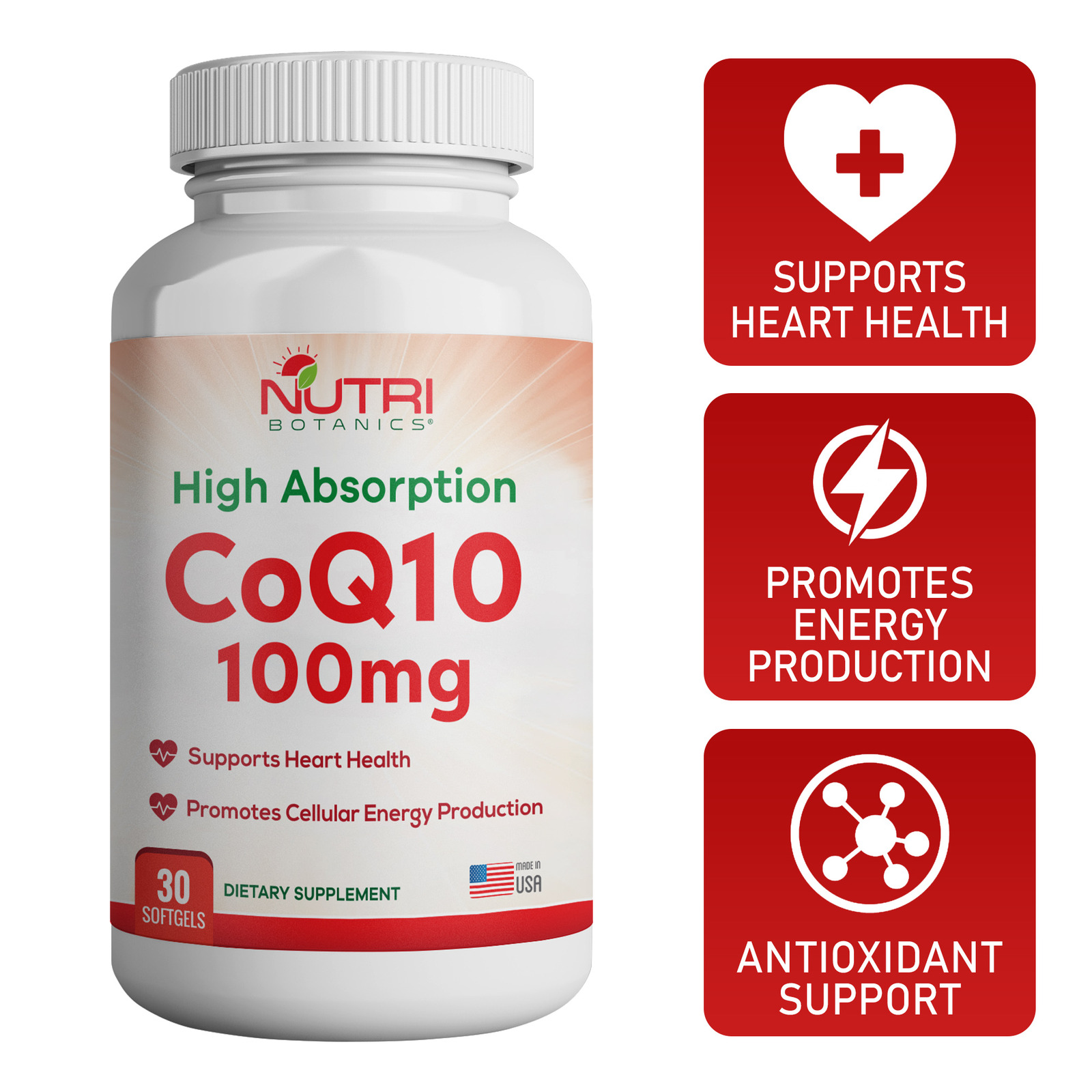 Nutri Botanics CoQ10 Heart Health Support Co-Enzyme Q10 100mg | NTUC ...