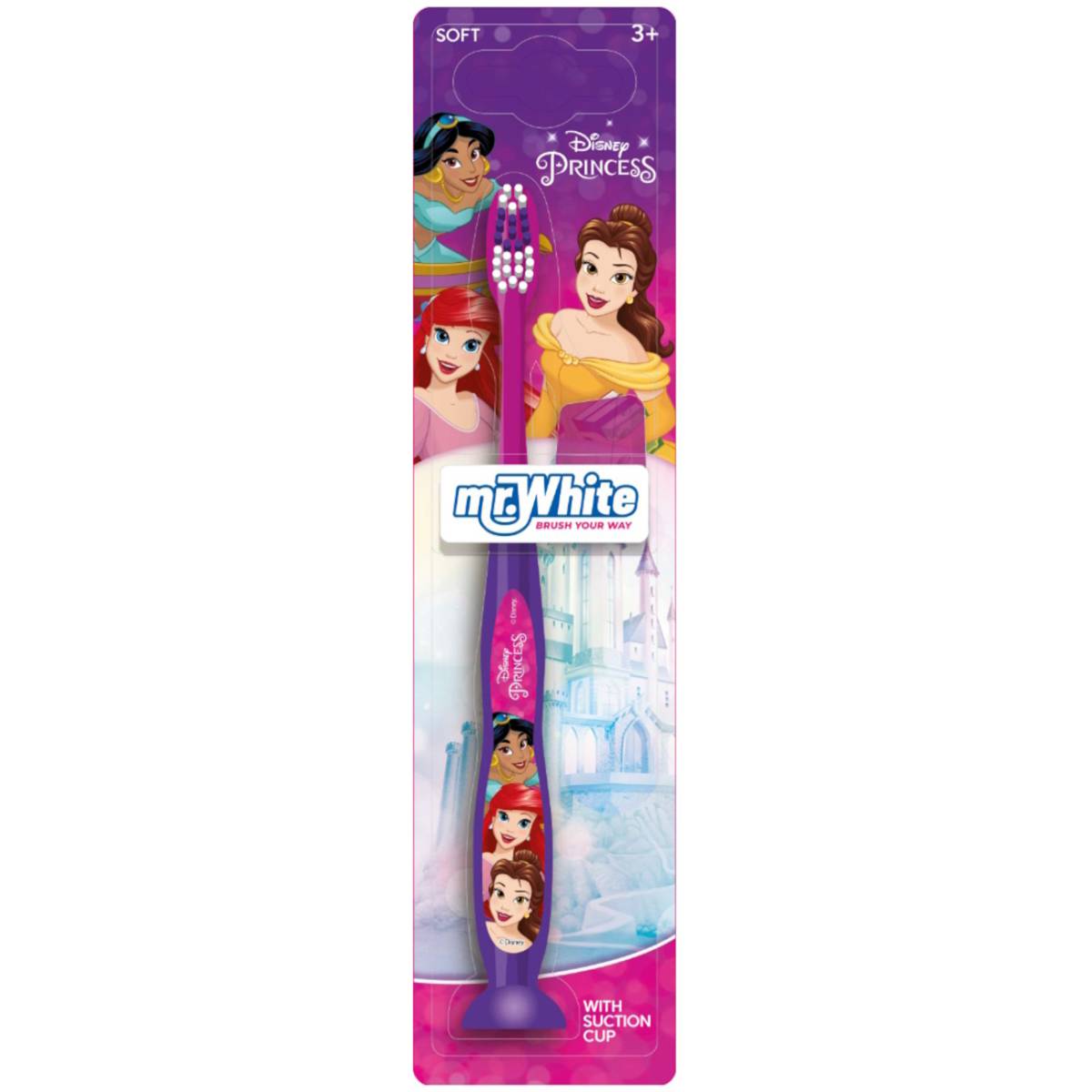 Mr White Disney Princess Toothbrush with Suction and Cover | NTUC FairPrice