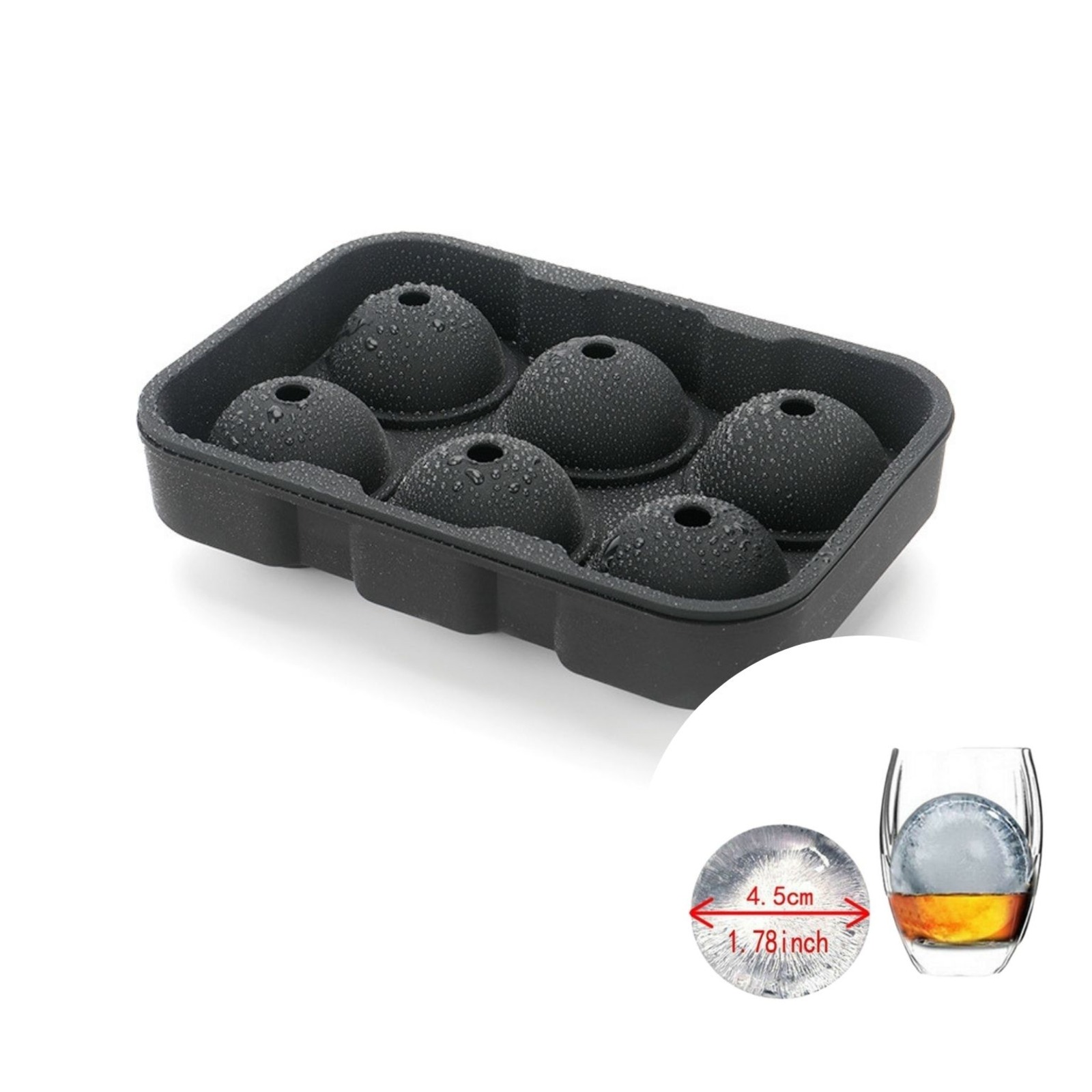 Camime Silicone 6 Round Ice Cube Tray - Black | NTUC FairPrice