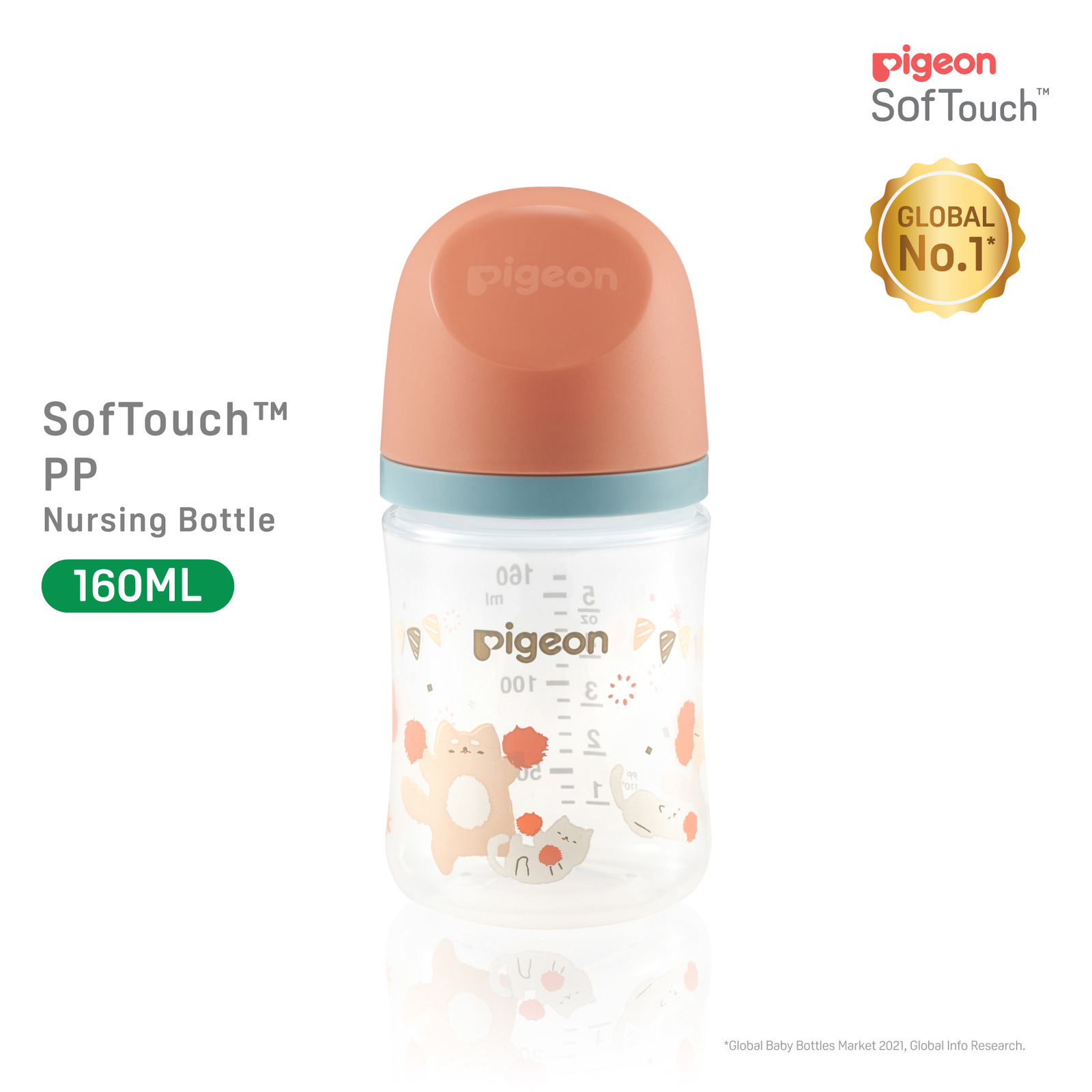 Pigeon Softouch 3 Wide Neck PP Nursing Bottle - Cat | NTUC FairPrice