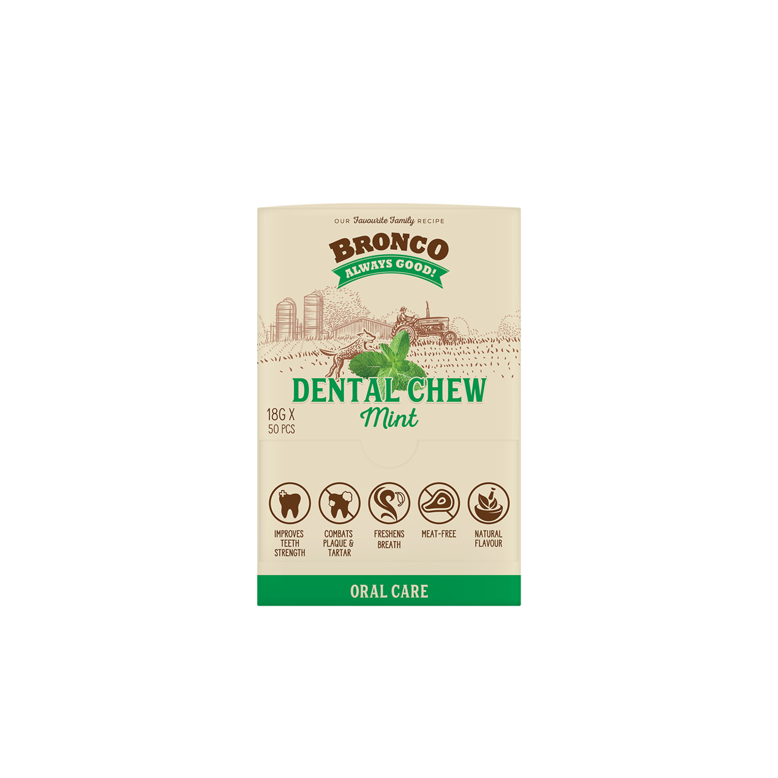 Bronco Dental Chew For Dogs Mint 18g Carton | NTUC FairPrice