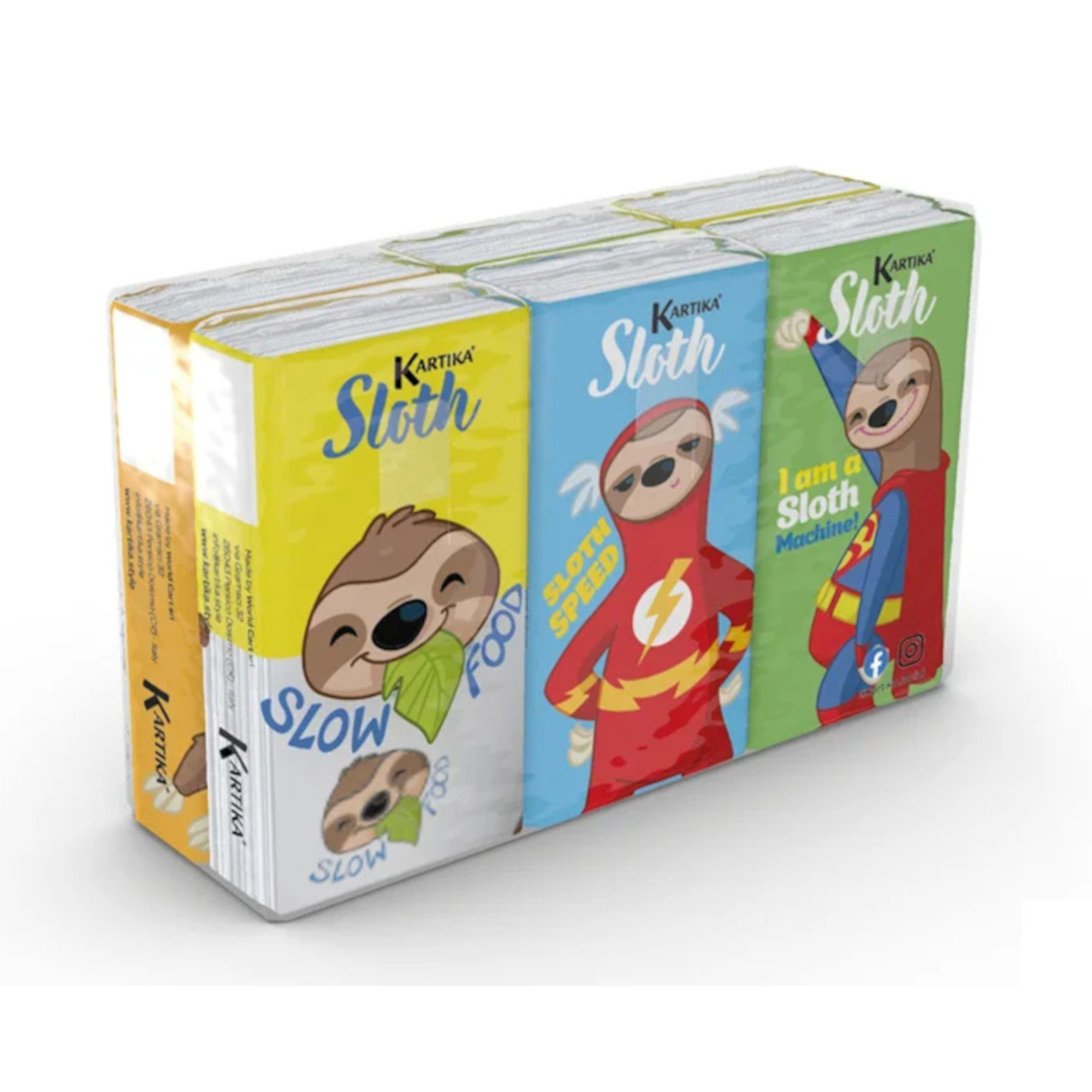 Kartika Sloth Printed Soft Tissue 4 Ply (6pack X 9s) | NTUC FairPrice