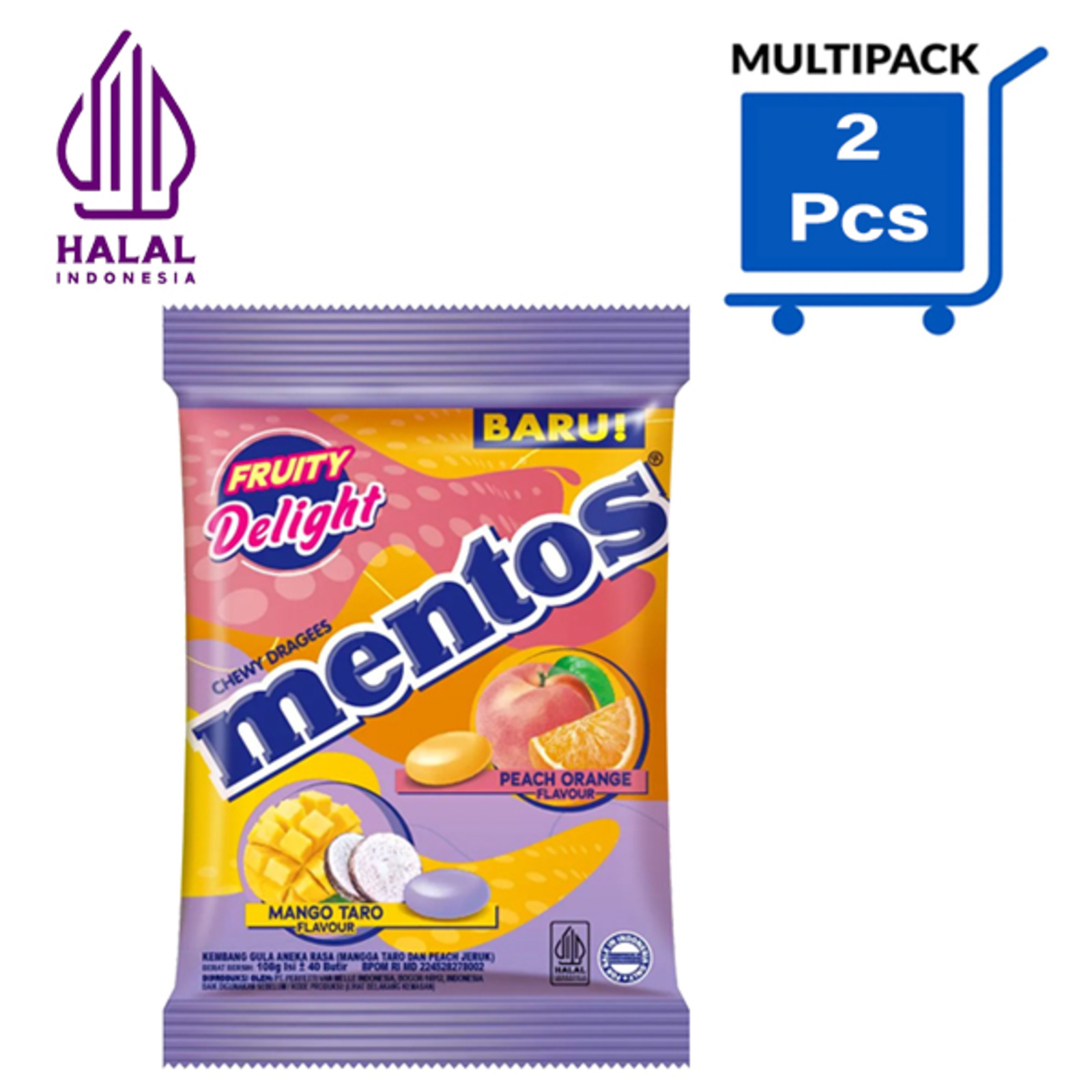 Mentos Chewy Dragees Fruity Mango & Peach Orange Bag -2 Pack | NTUC ...