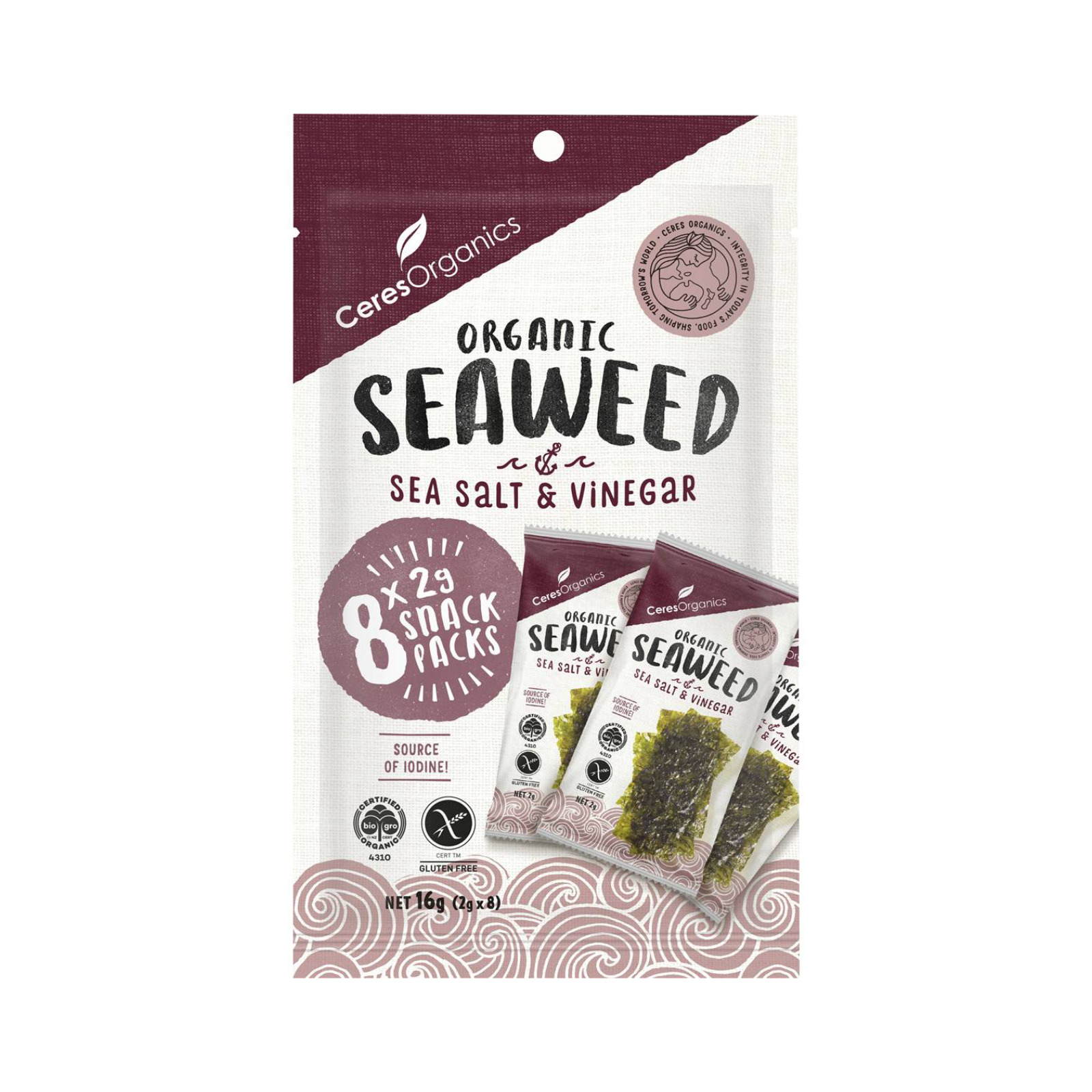 Ceres Organics Roasted Seaweed Multi-pack snack Salt&Vinegar | NTUC ...