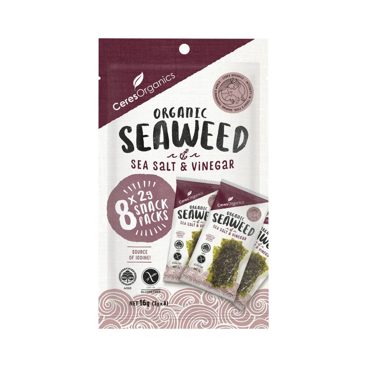 Ceres Organics Roasted Seaweed Multi-pack snack Salt&Vinegar | NTUC ...